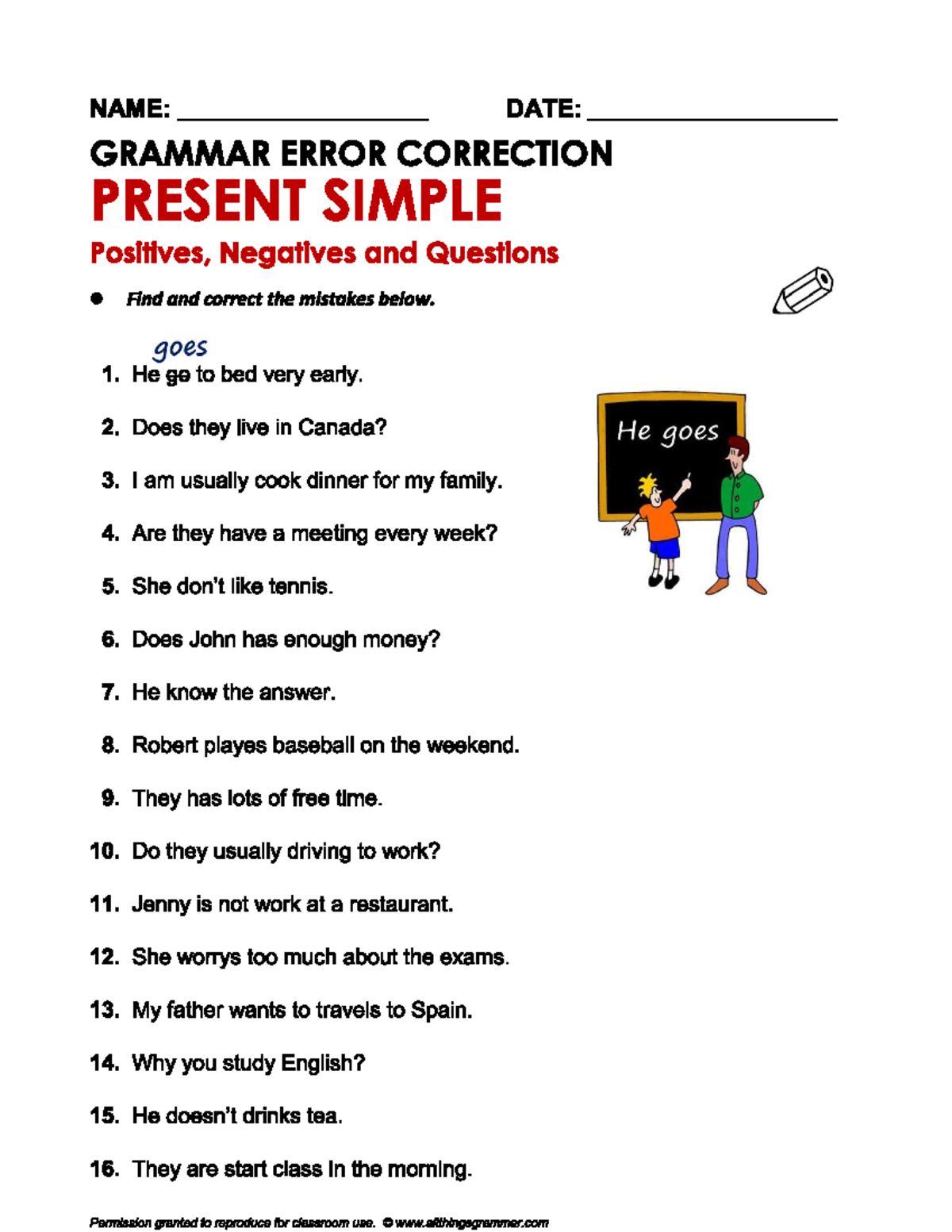 Simple present tense 1 - Grade: 3 - English for Written Communication ...