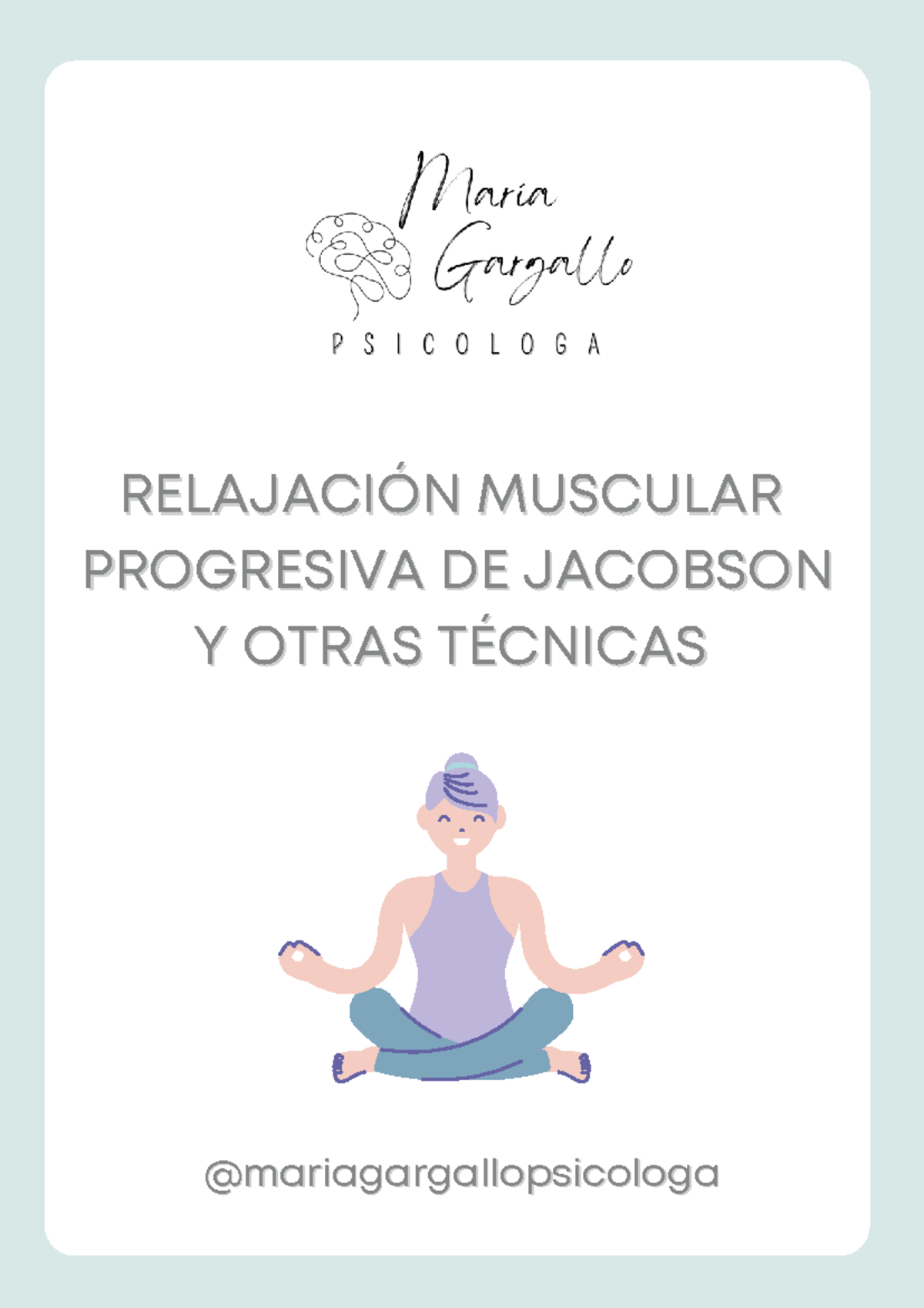 Tecnica DE Relajacion Muscular Progresiva Y Otras Tecnicas - RELAJACIÓN ...
