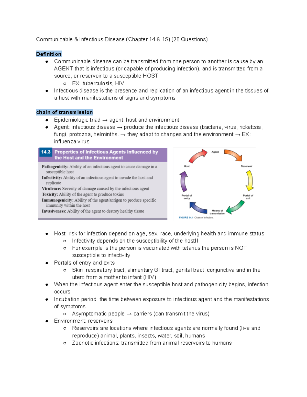 BP for nursing exam - Communicable & Infectious Disease (Chapter 14 ...