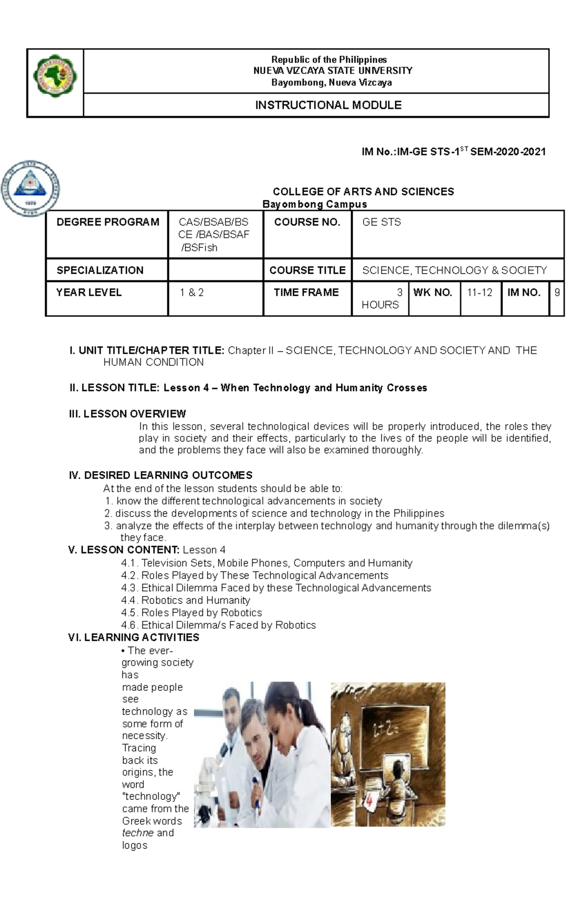Sts-mod-9 final - Module - Republic of the Philippines NUEVA VIZCAYA ...