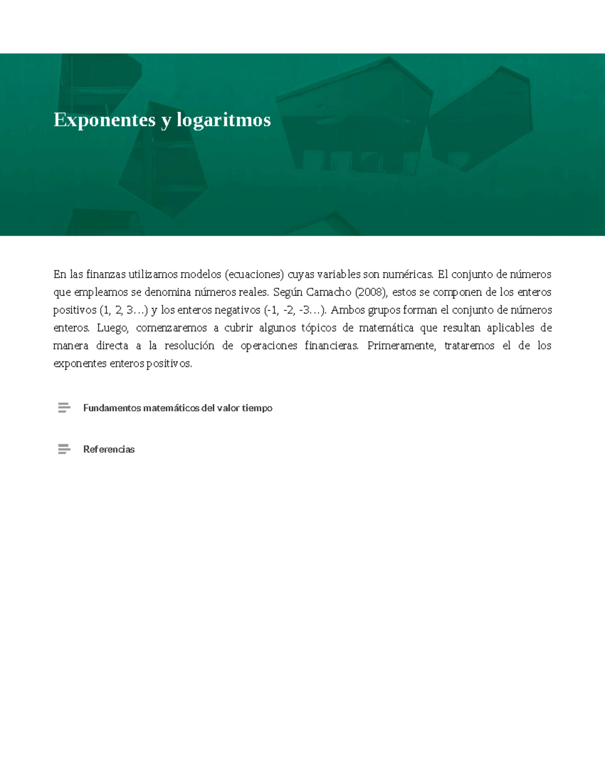 Exponentes y logaritmos - En las finanzas utilizamos modelos ...