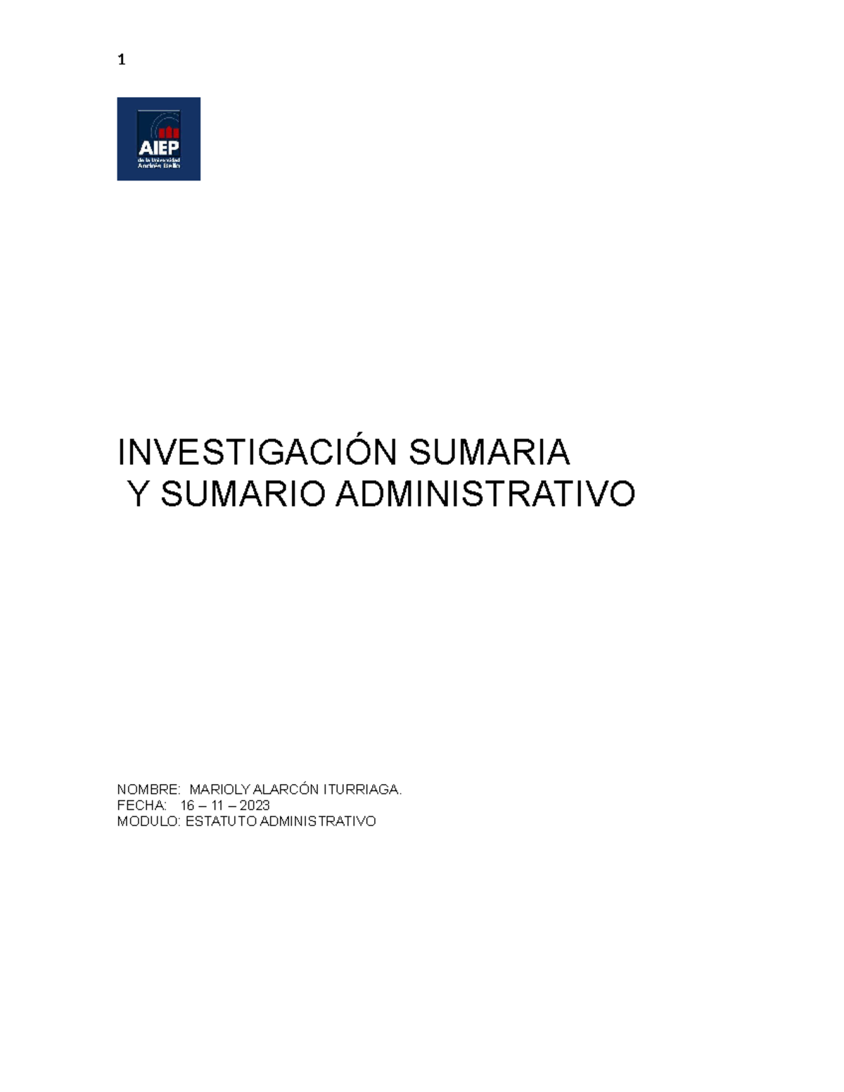 InvestigacióN Sumaria Y Administrativo - INVESTIGACIÓN SUMARIA Y ...