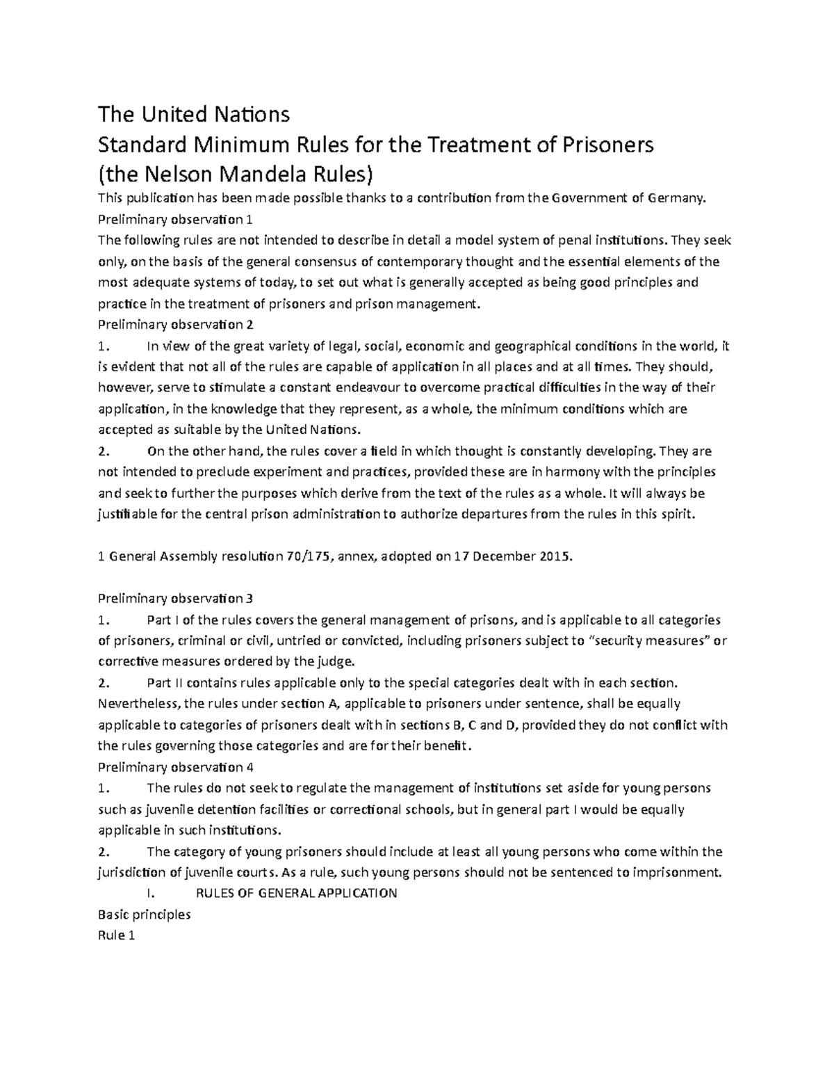 2022 Nelson Amnduela Rules - The United Nations Standard Minimum Rules ...