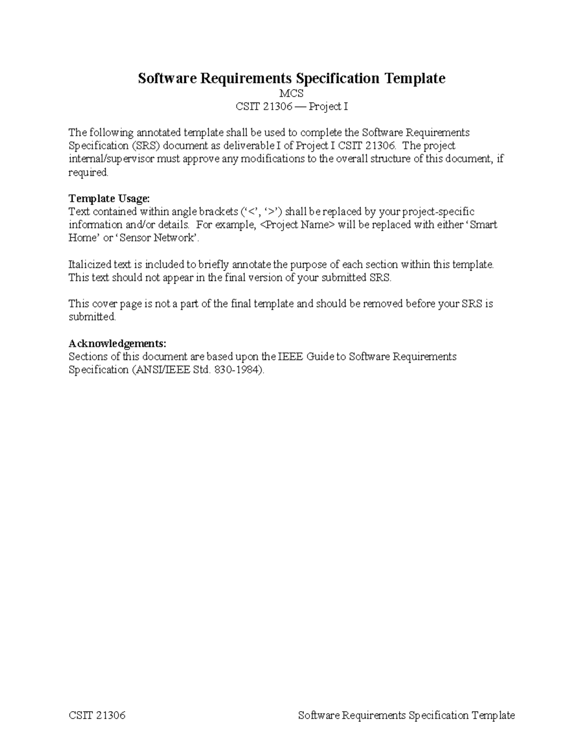 1. SRS Guideline (IEEE 830) - CSIT 21306 Software Requirements ...