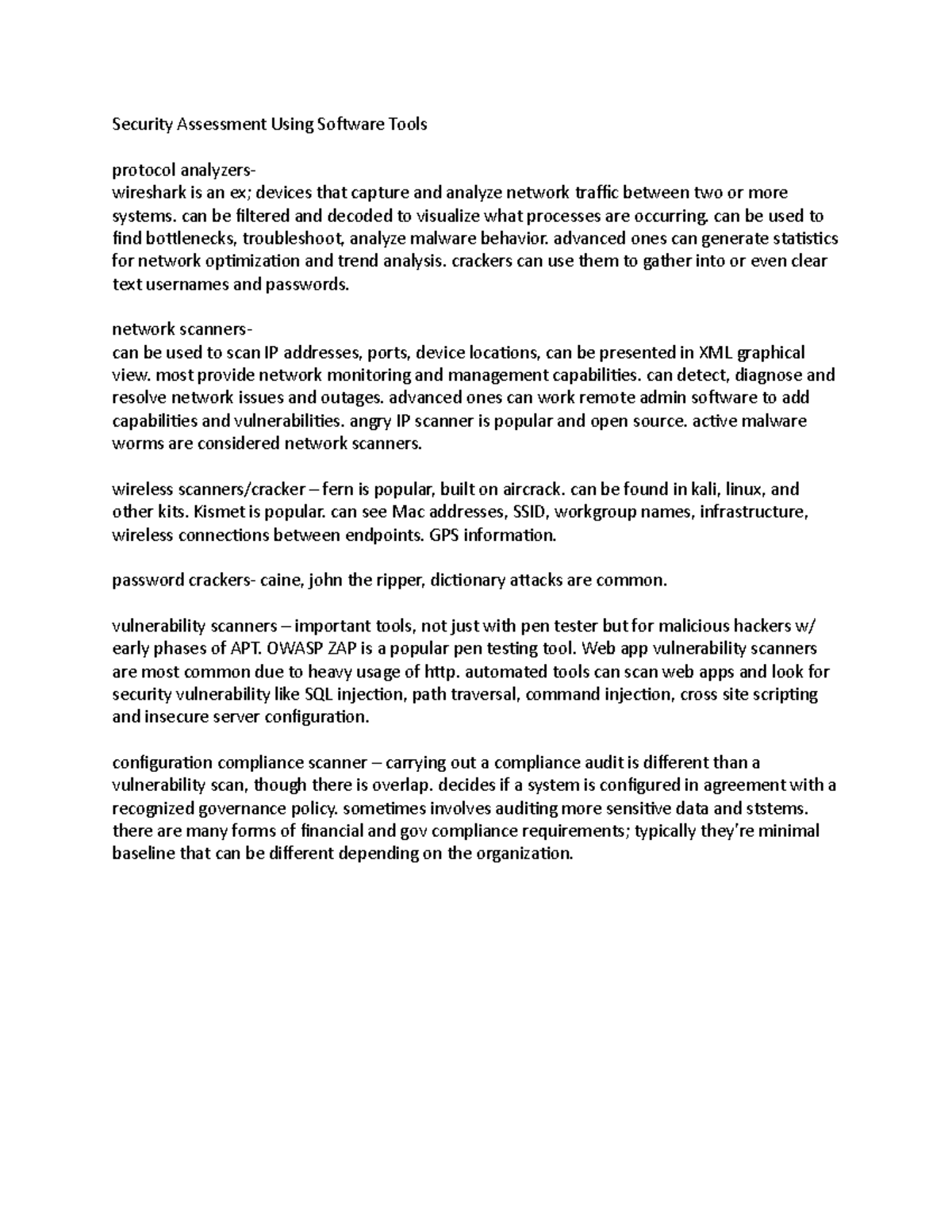 Security Assessment Using Software Tools - Security Assessment Using ...