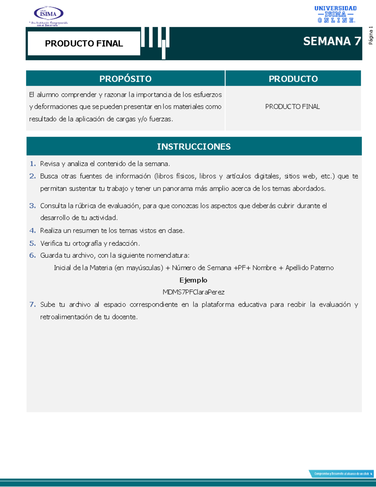 MDM S7 Producto final - apuntes - PRODUCTO FINAL SEMANA 7 Página 1 ...