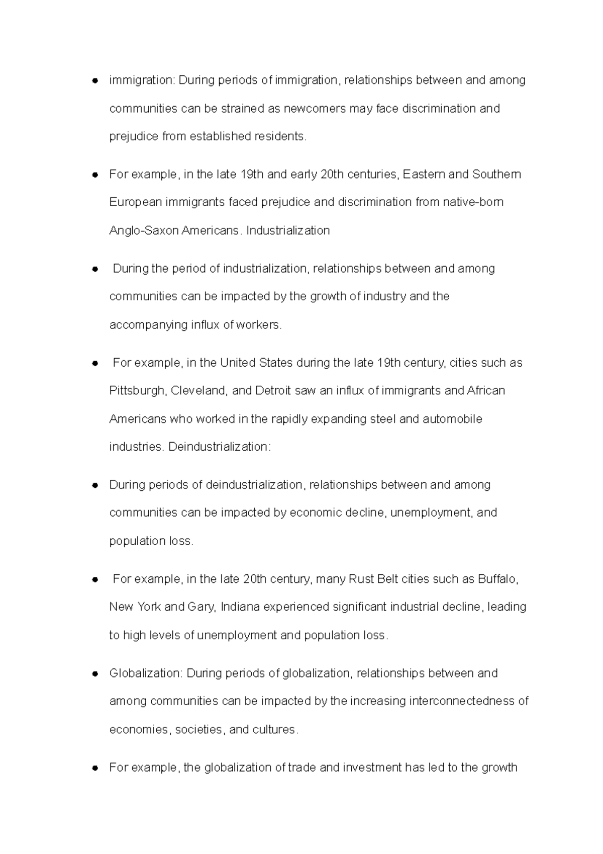 A.c 4 - lecture notes - immigration: During periods of immigration ...