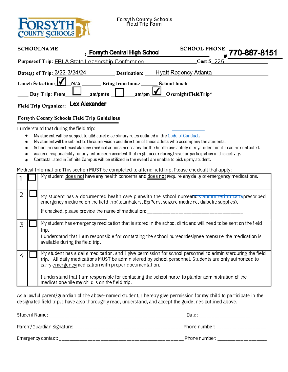 SLCField Trip Form - idk its self explanitory - Forsyth County Schools ...