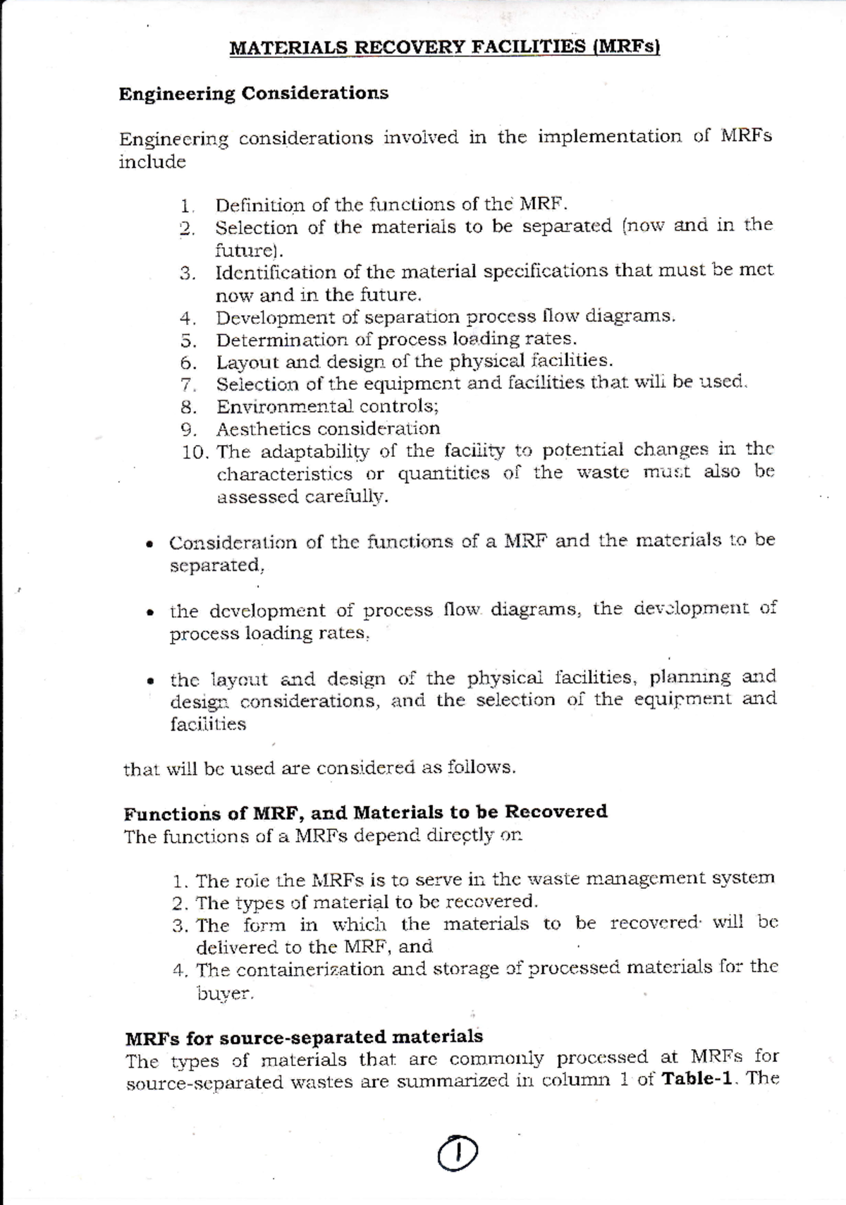 Material Recovery Facilities - MATERIALS RECOVERY FACILITIES (MRF ...