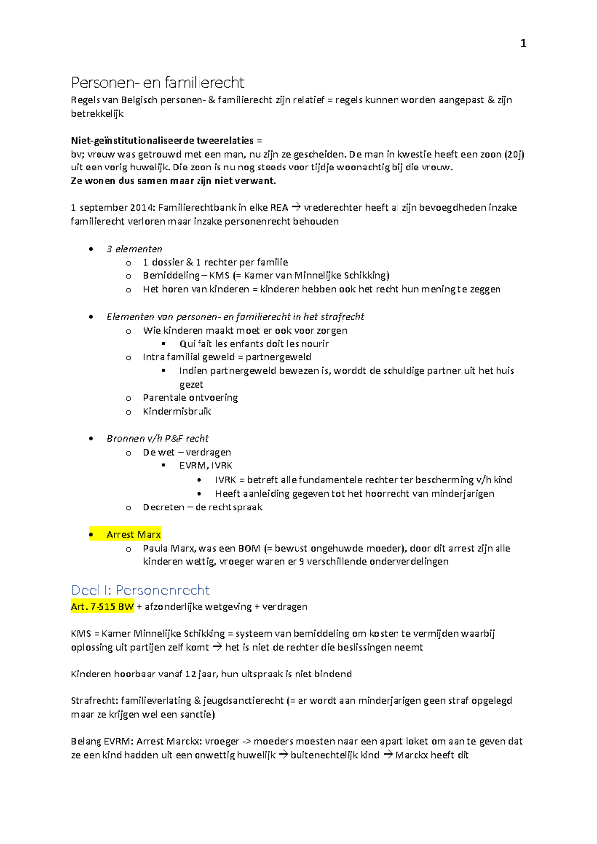 Personen- en familierecht pdf - AP Hogeschool Antwerpen - Studocu