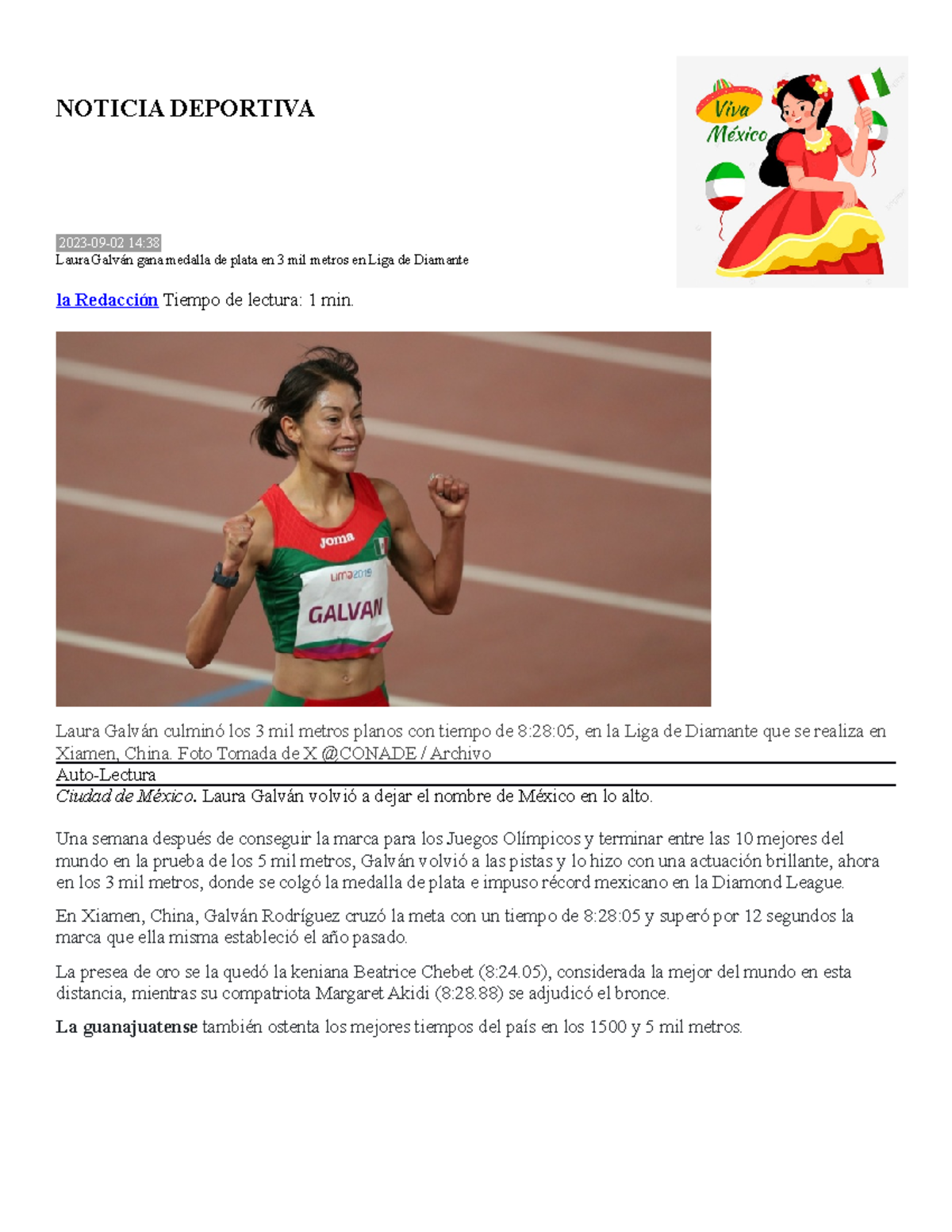 Formato De Una Noticia Deportiva