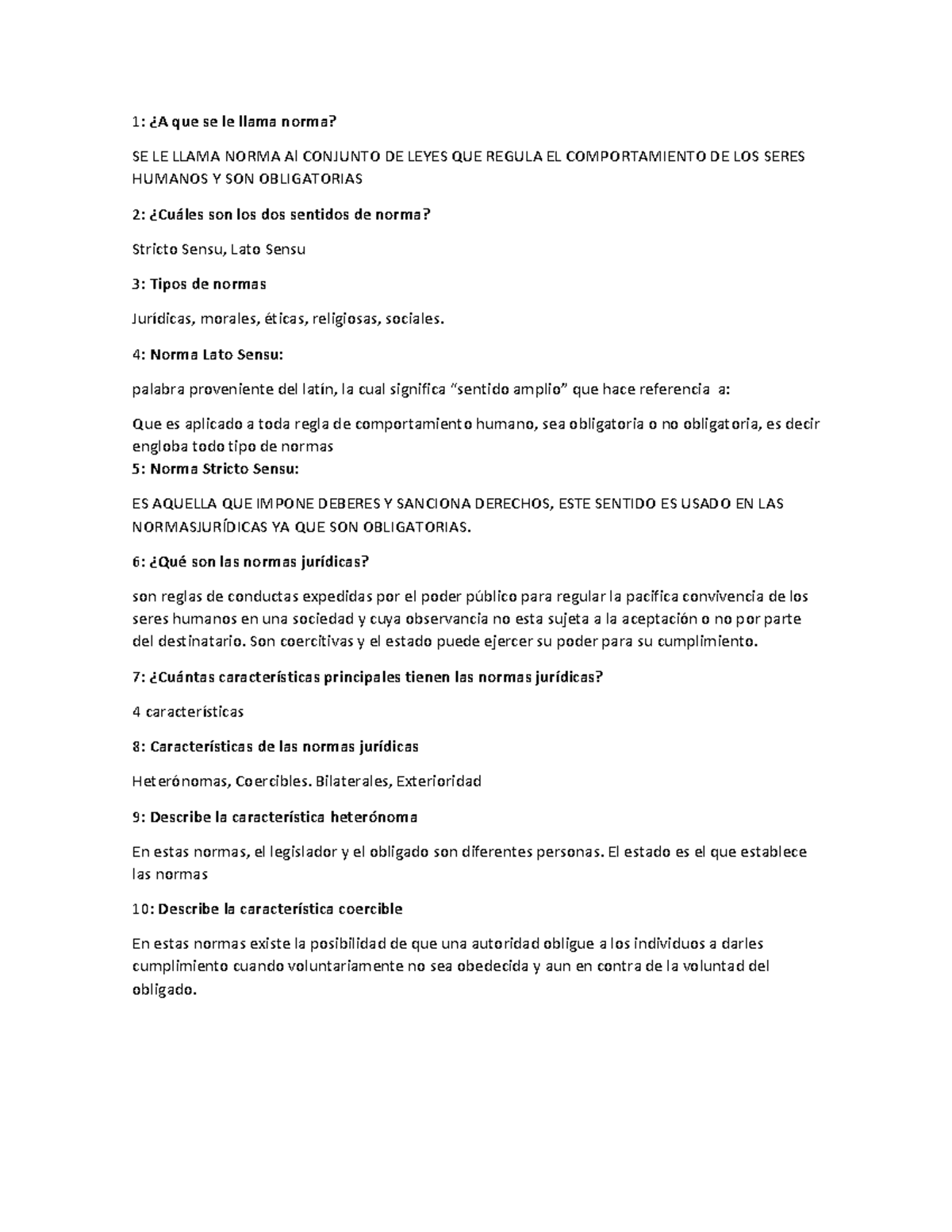 Cuestionario ID - ELEEL,FEW DKC - 1: ¿A que se le llama norma? SE LE ...
