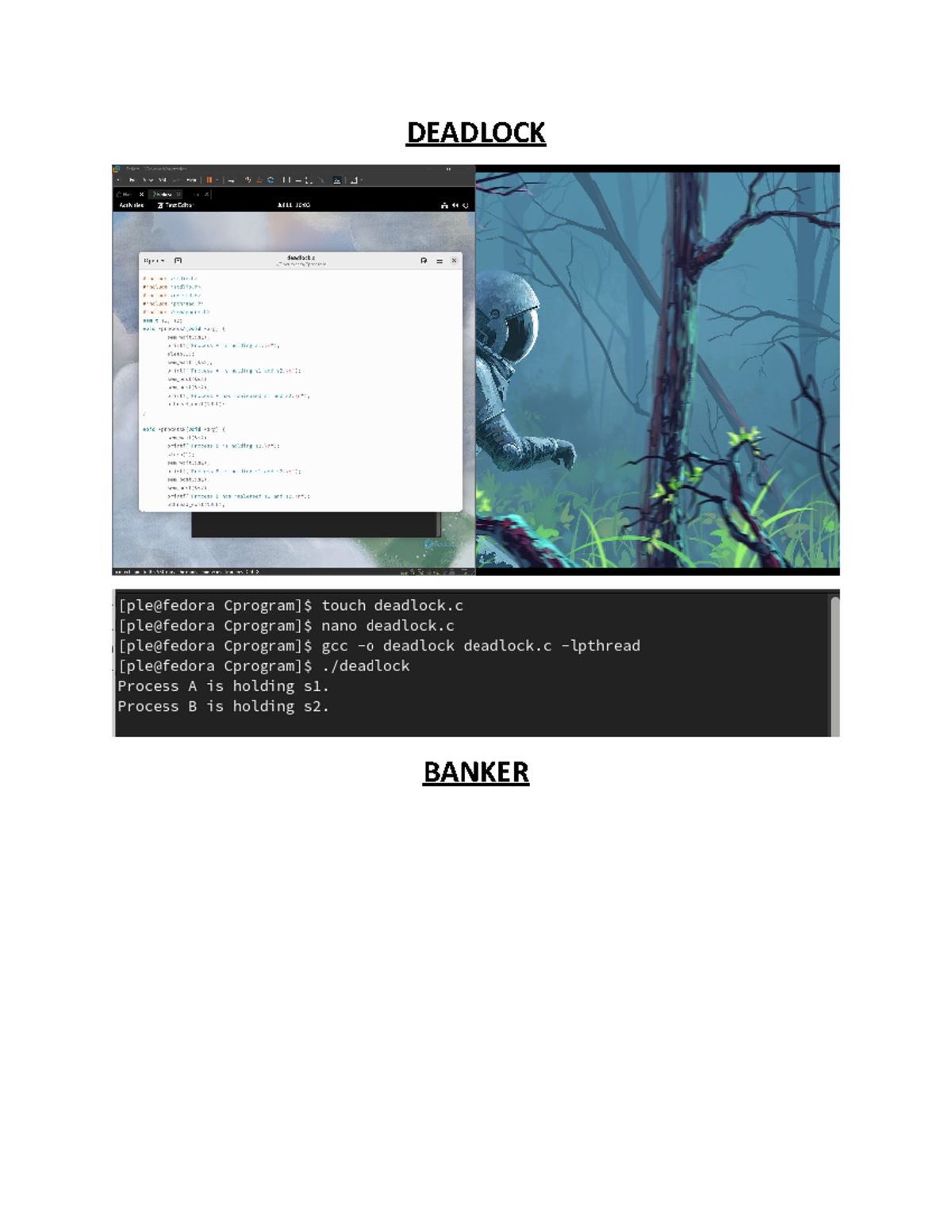 Exercise deadlock in Linux - Operating System - DEADLOCK BANKER - Studocu