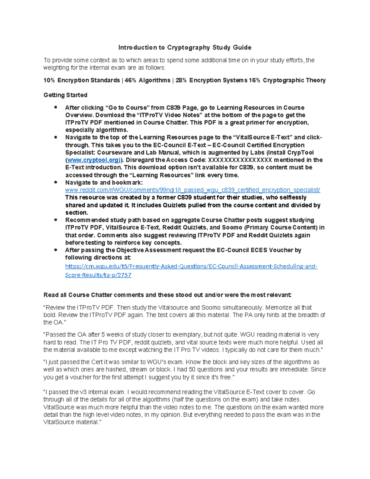 Introduction to Cryptography C839 Study Guide Course Resource overview ...