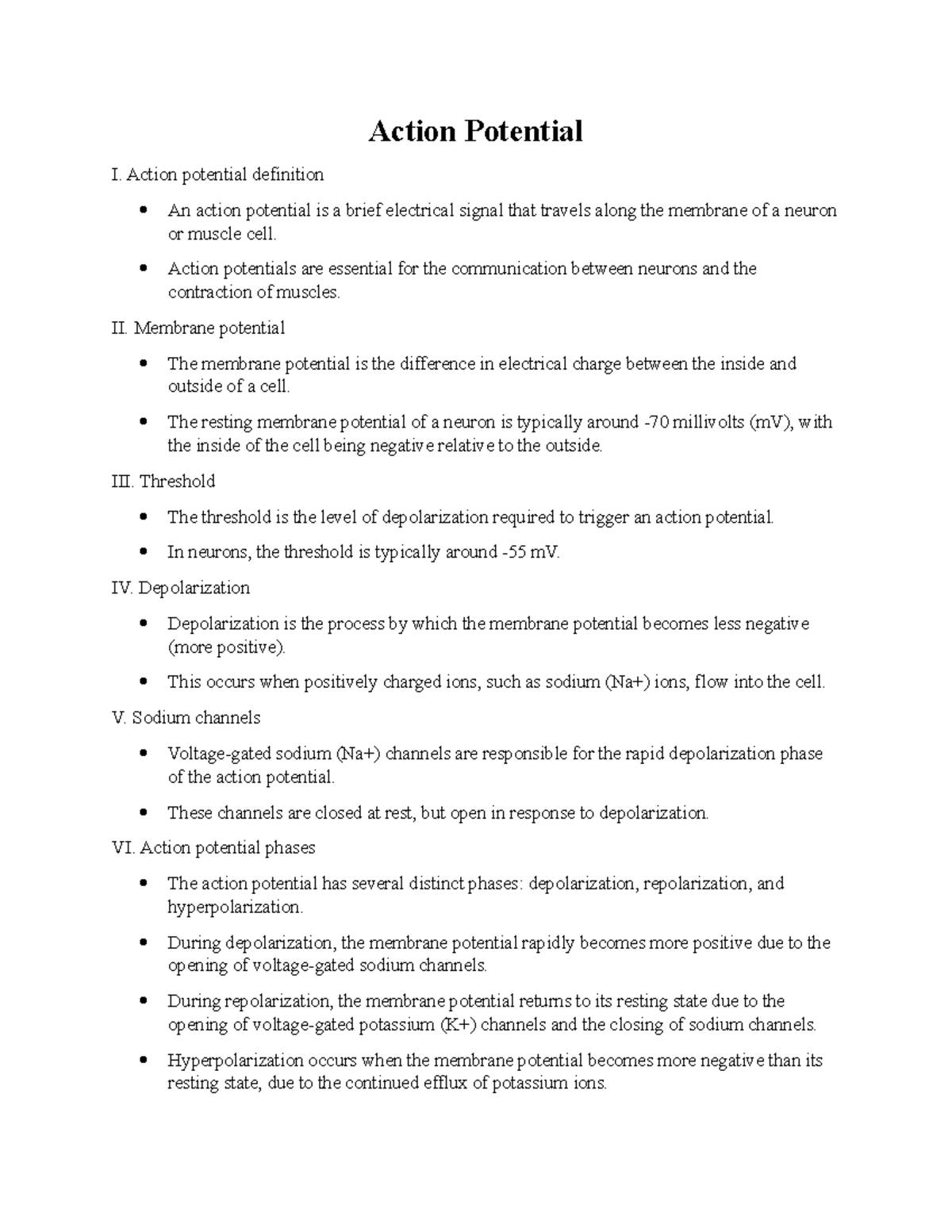Action Potential - Action potential definition An action potential is a ...