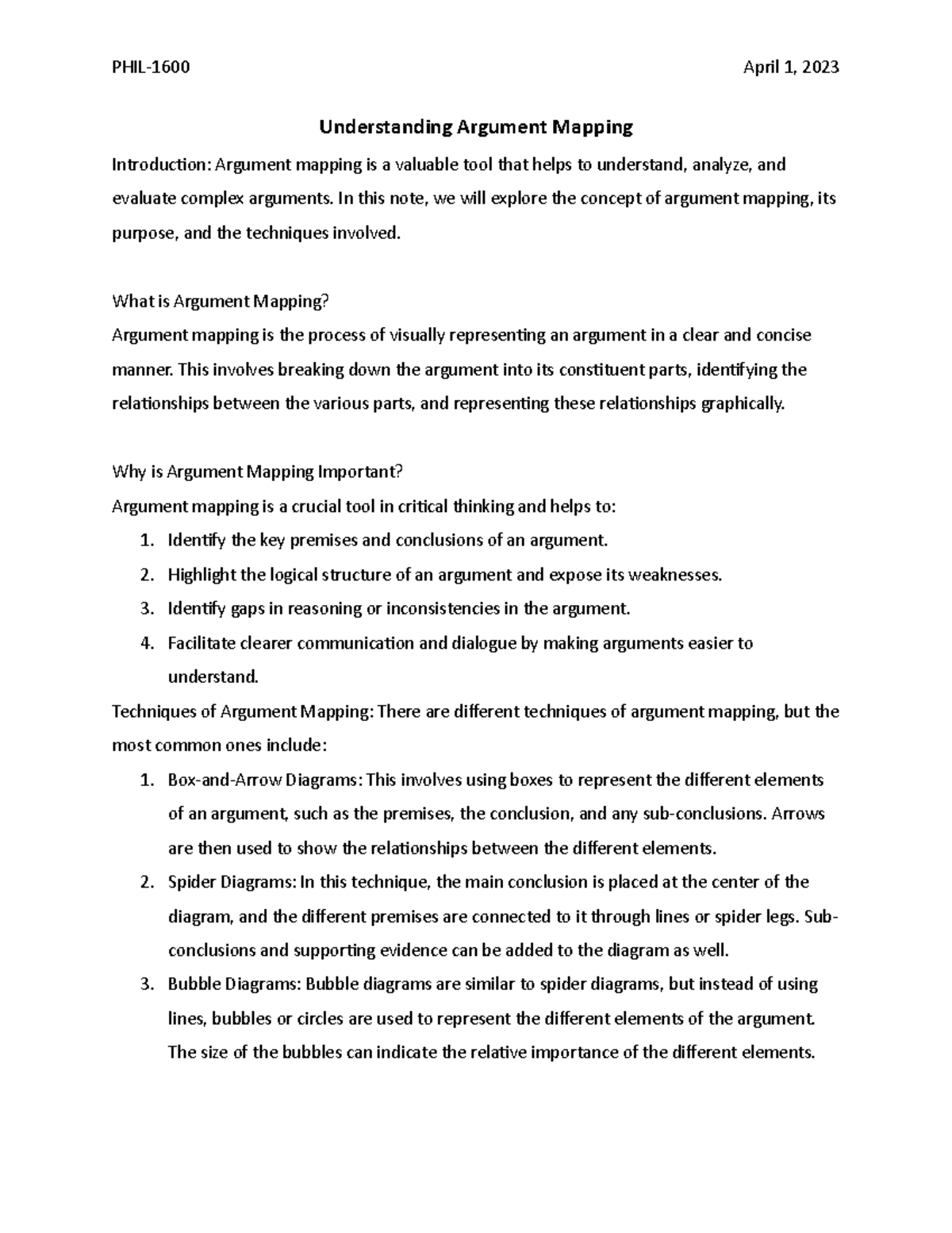 Argument Mapping - In this note, we will explore the concept of argument mapping, its purpose ...