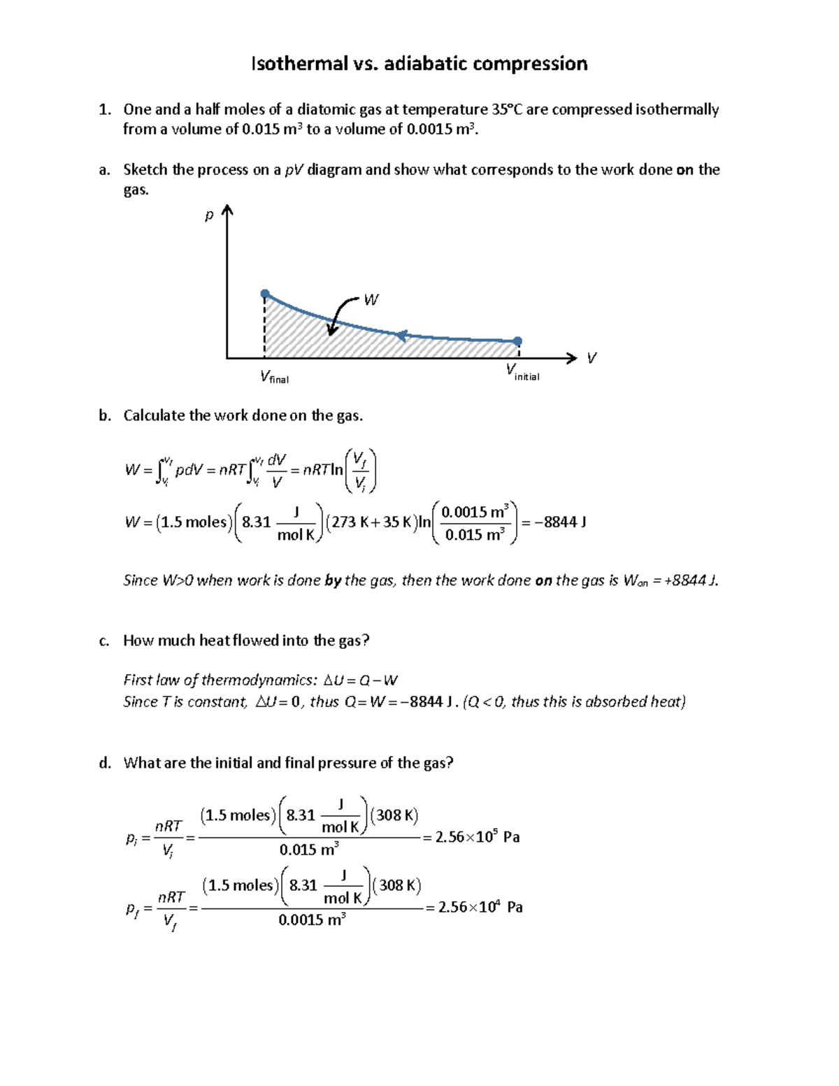 W16 F18 Isothermal vs adiabatic solutions - Isothermal vs. adiabatic ...