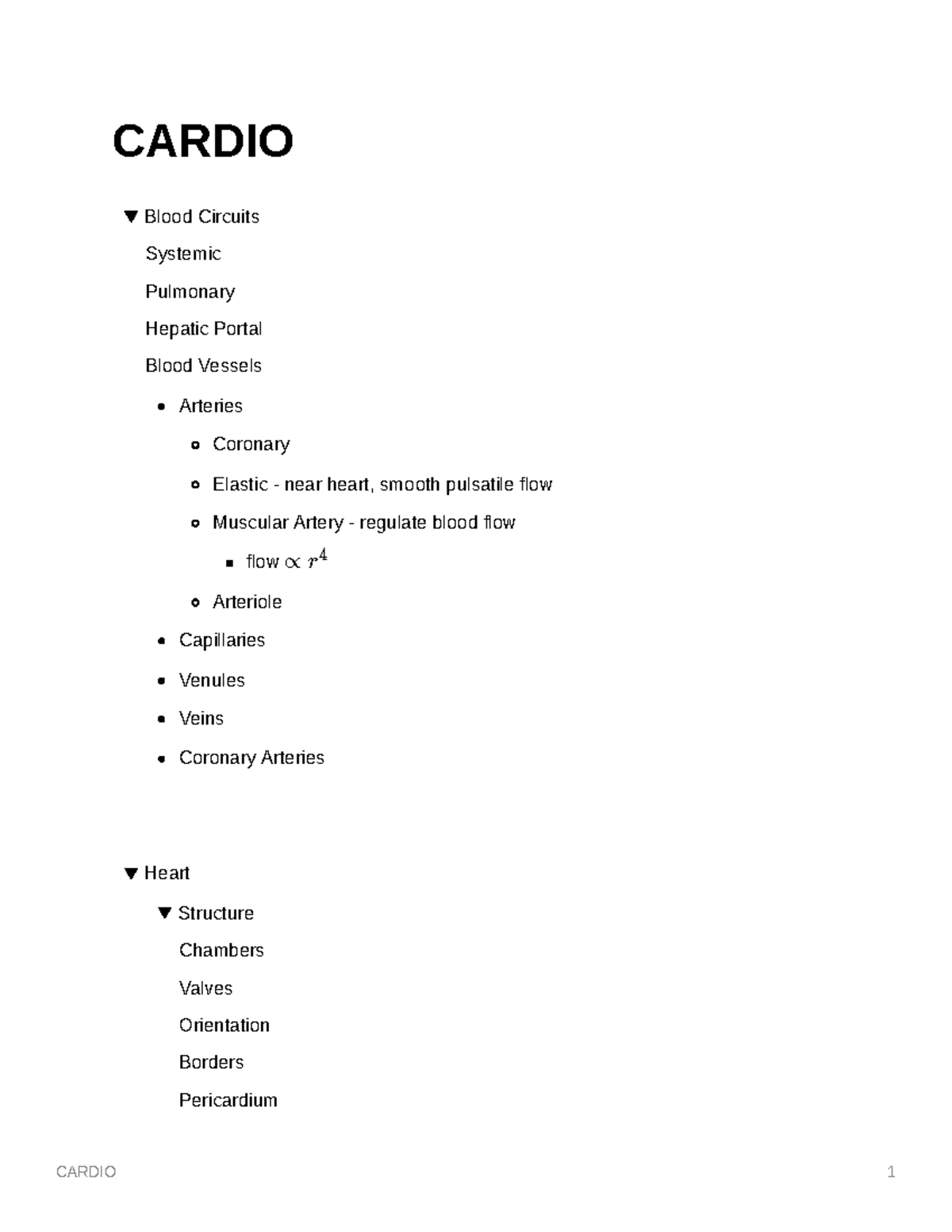 Medsci 142 Cardio Key terms - CARDIO Blood Circuits Systemic Pulmonary ...