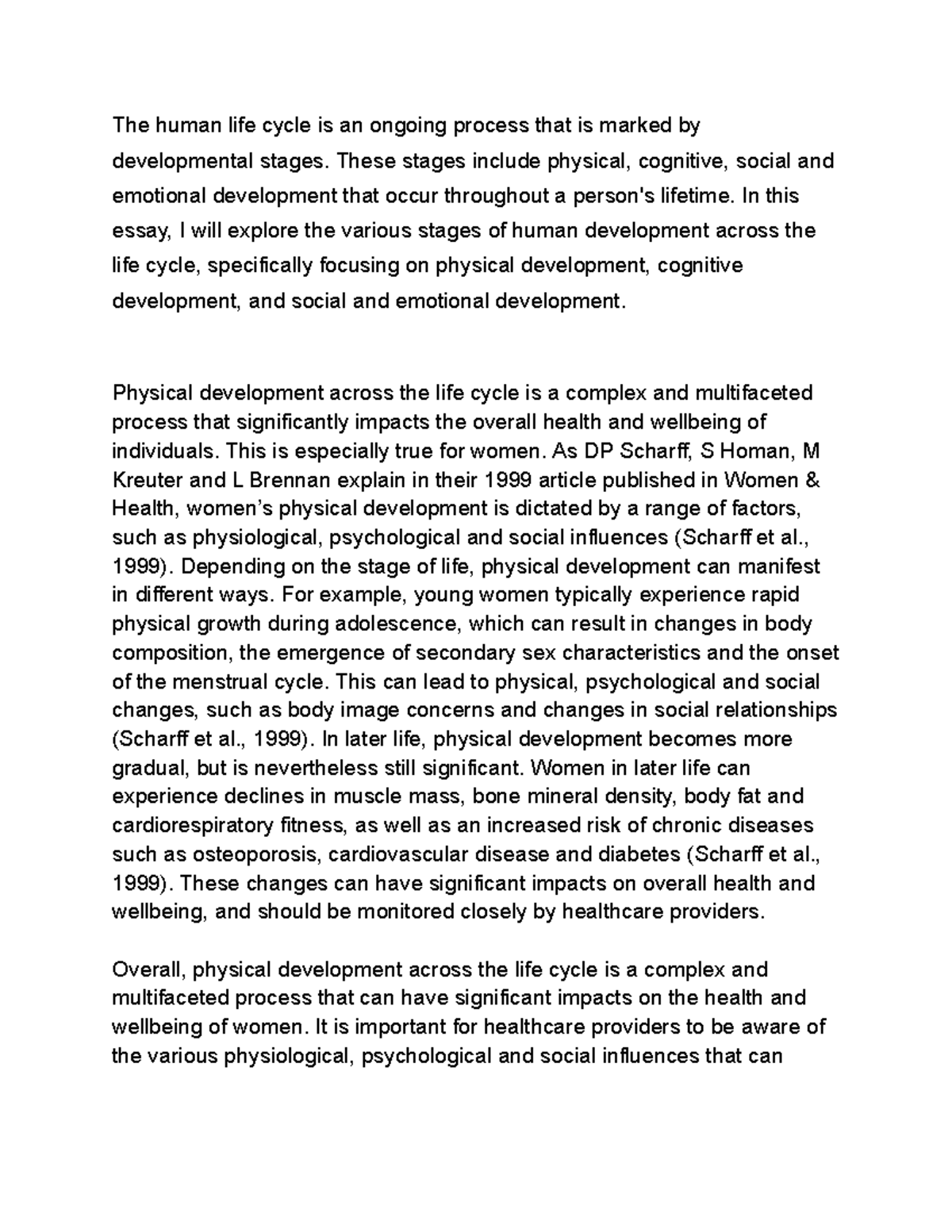 Stages of Human Development - The human life cycle is an ongoing ...