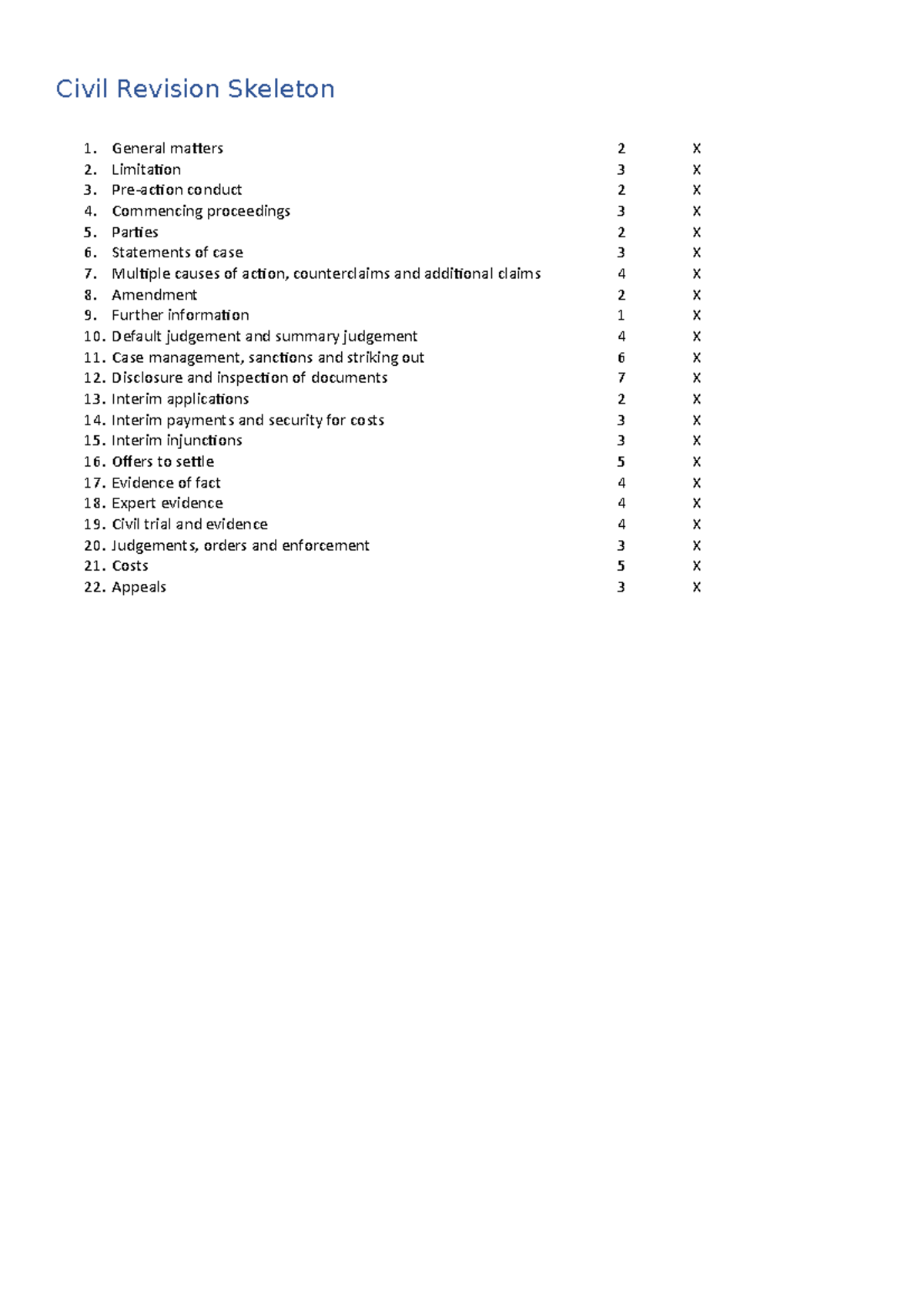 BVS Revision Notes Template - Update - Civil Revision Skeleton General ...