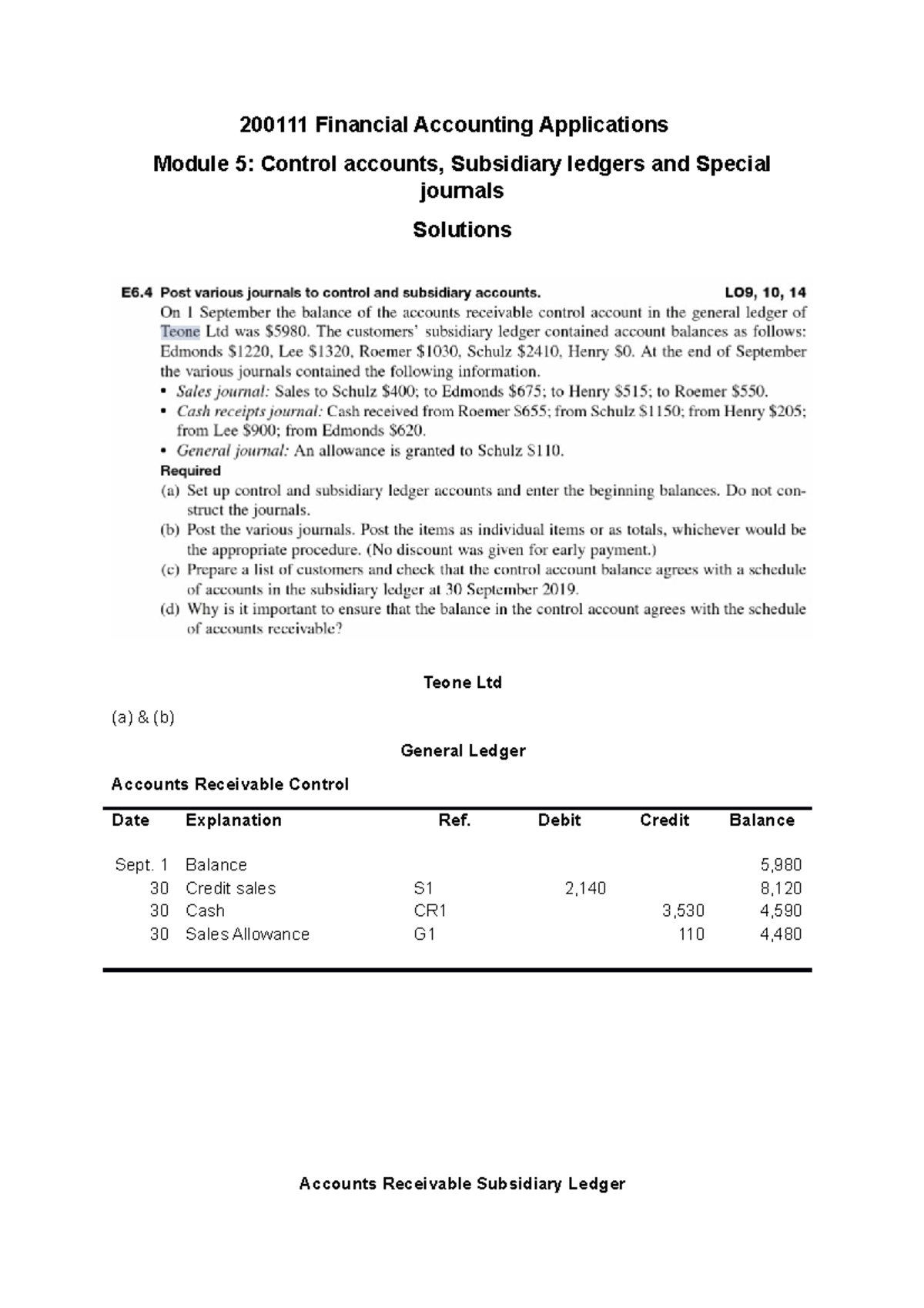 Module 5 solutions - 200111 Financial Accounting Applications Module 5 ...