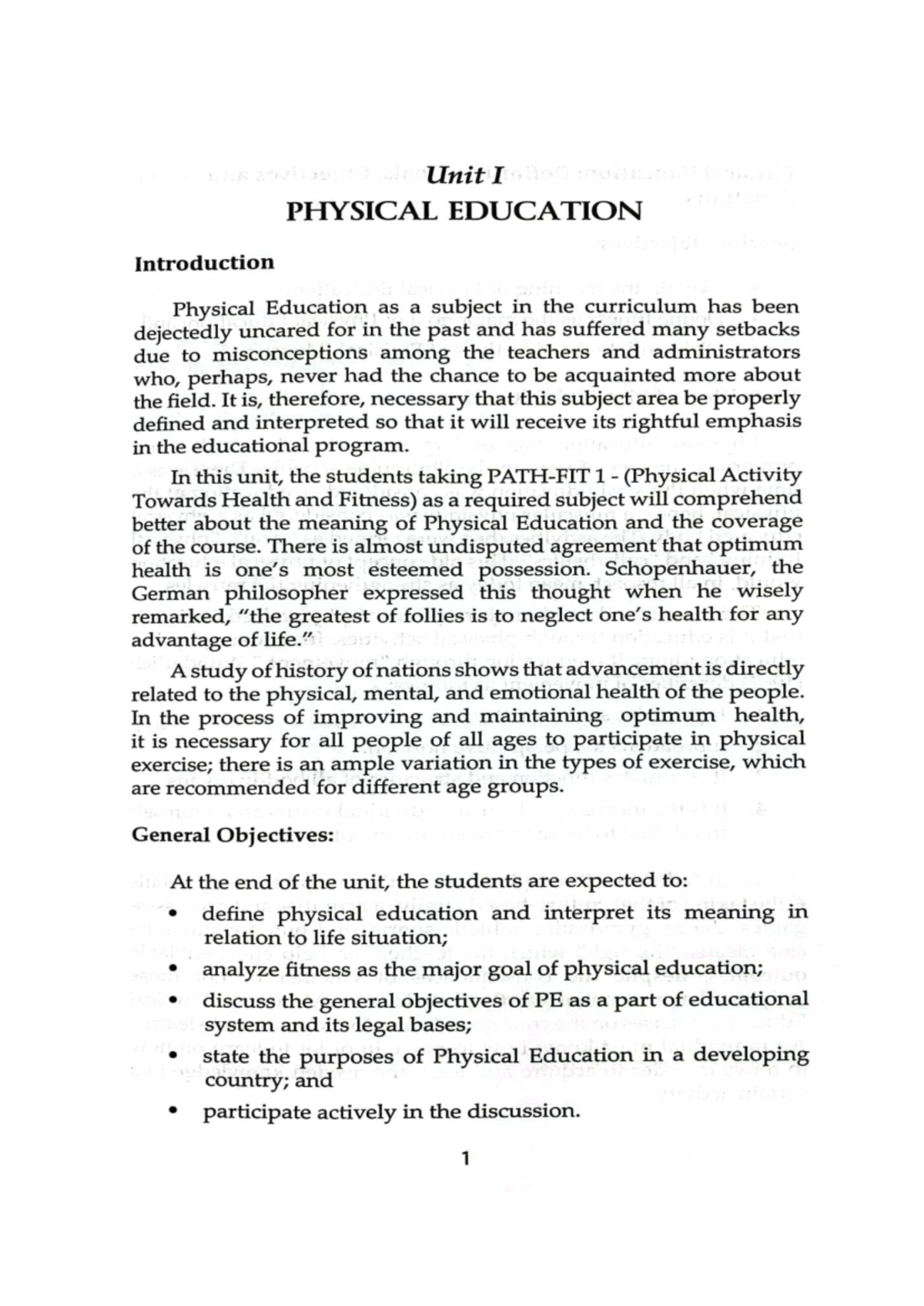 PATH FIT 1 BOOK - Physical Education - Studocu