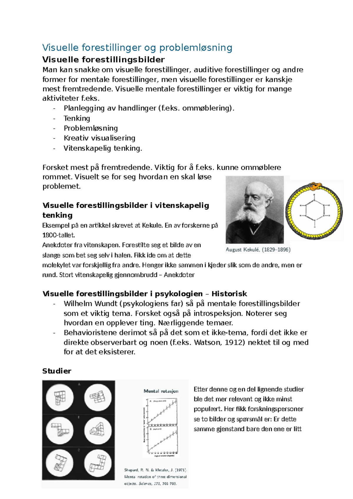Visuelle forestillinger og problemløsning - Visuelle forestillinger og ...