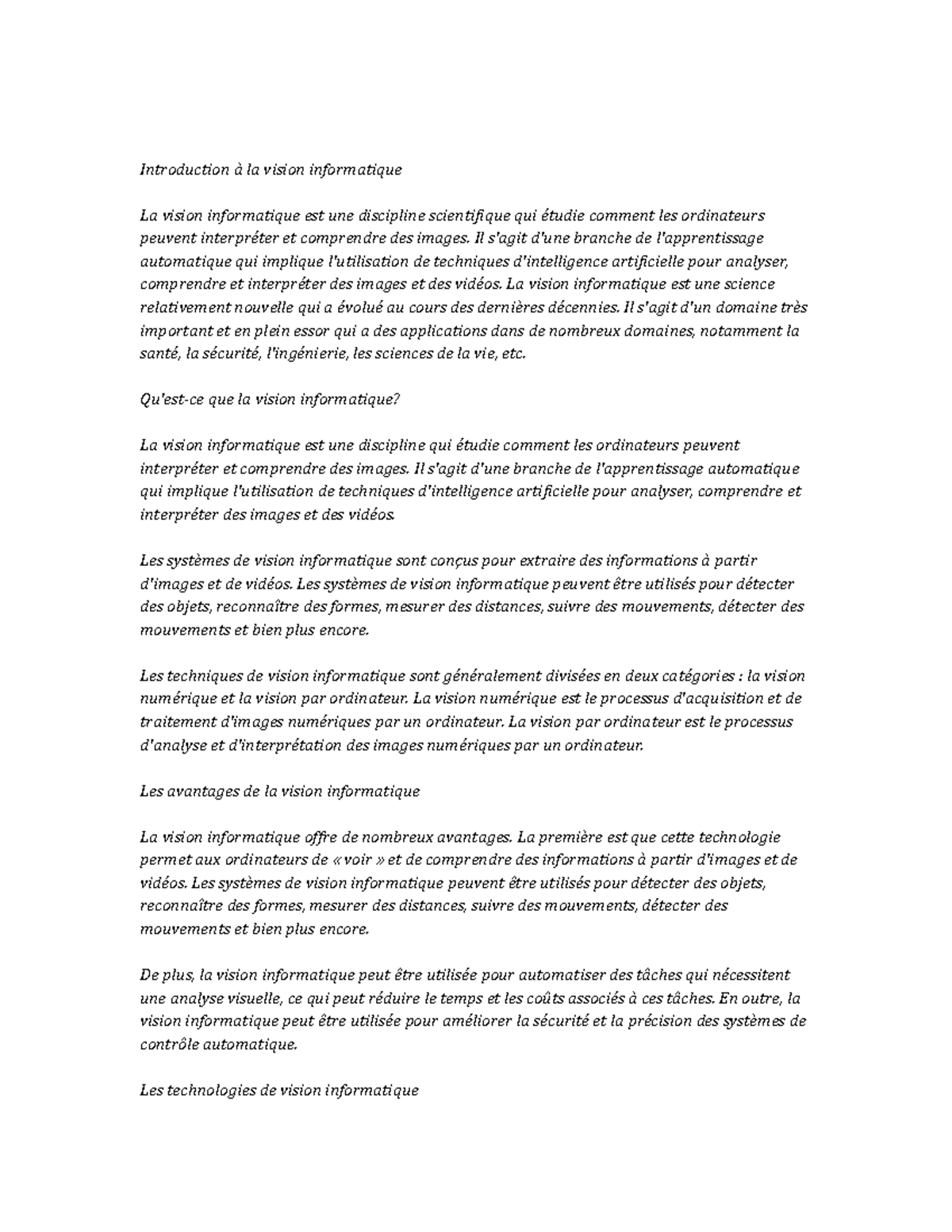 Computer Vision Study Notes - Introduction à la vision informatique La ...