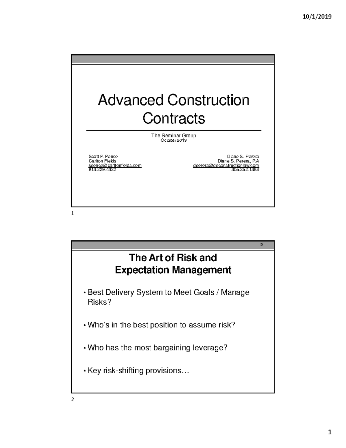Construciton Contracts - Advanced Construction Contracts The Seminar ...