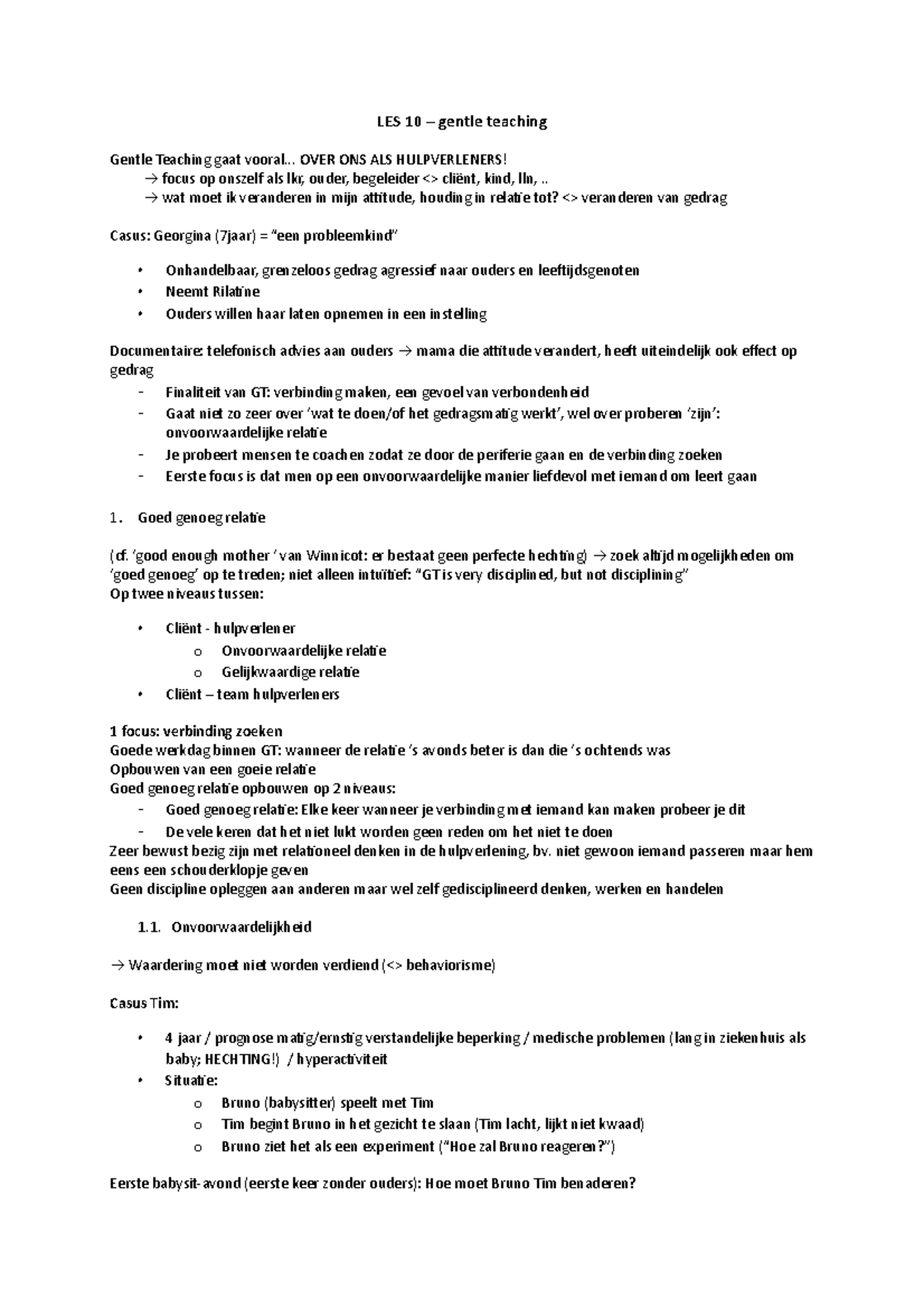 Gentle teaching - LES 10 – gentle teaching Gentle Teaching gaat vooral ...