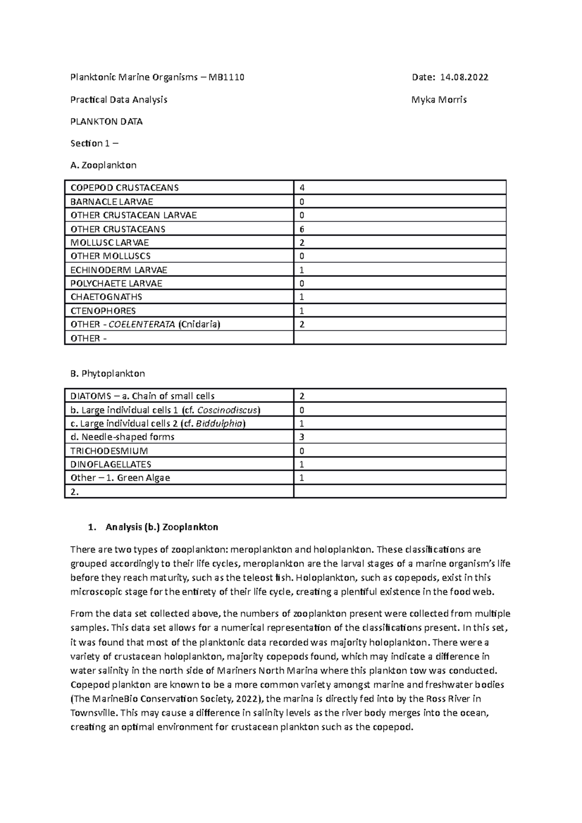 Planktonic Marine Organisms - Benthic and Pelagic Final - Planktonic ...