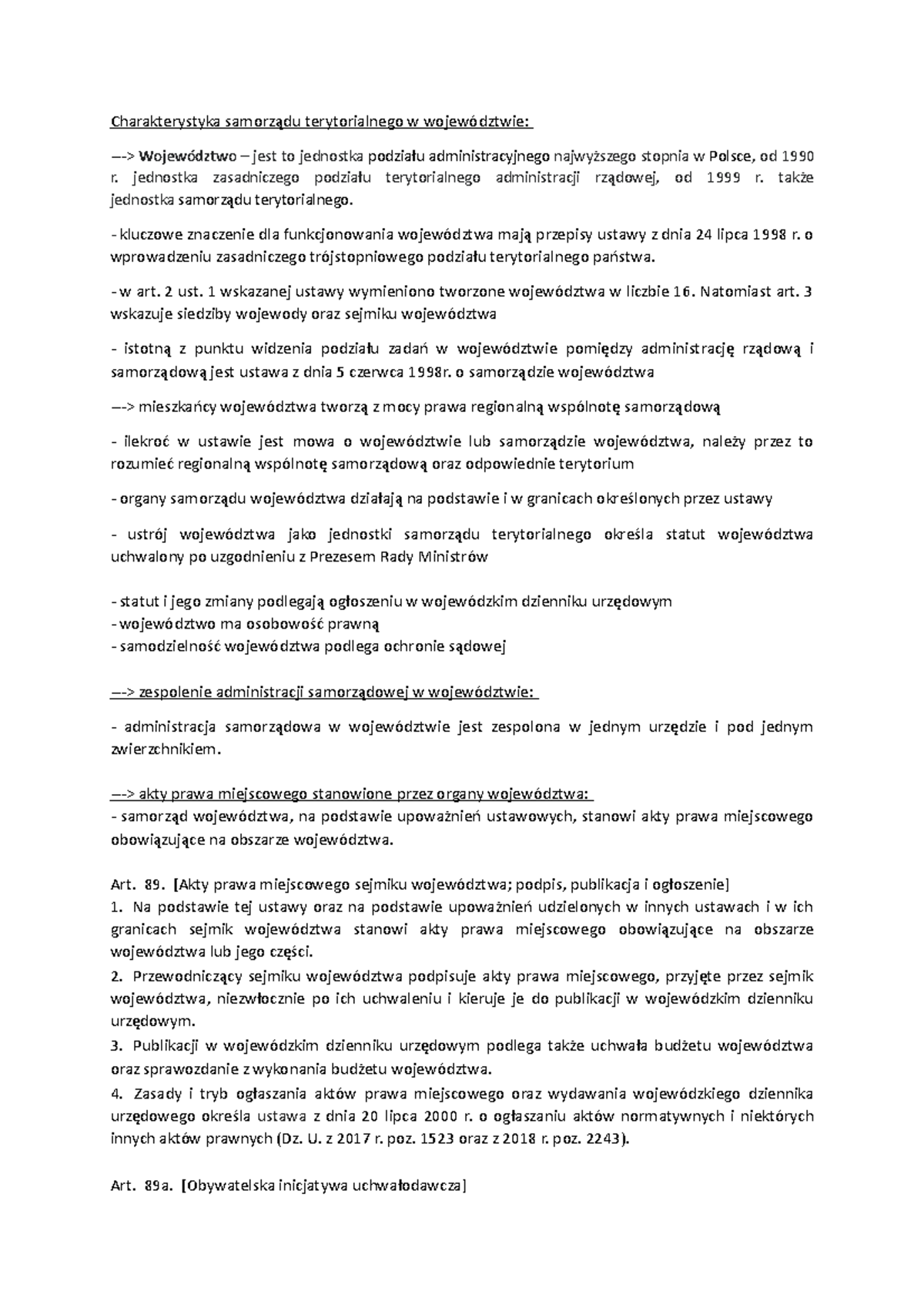 Ćwiczenia OAP - 4 (województwo) - Charakterystyka samorządu ...
