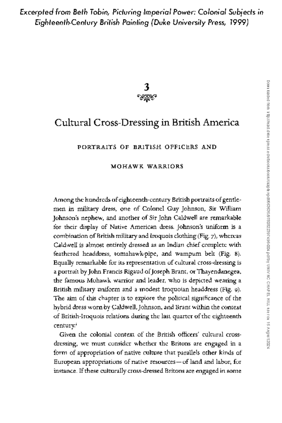 Tobin, Cultural Cross Dressing - Cultural Cross-Dressing in British ...