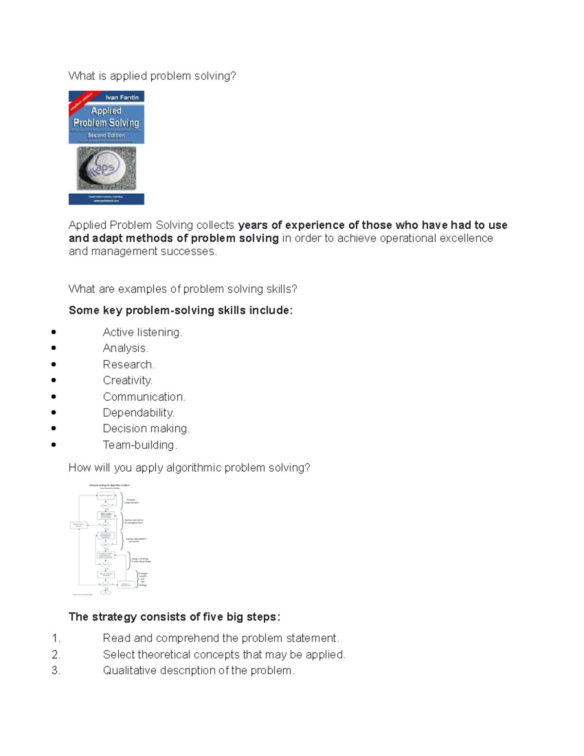 APS 145 that explain about APS - What is applied problem solving? Applied Problem Solving ...