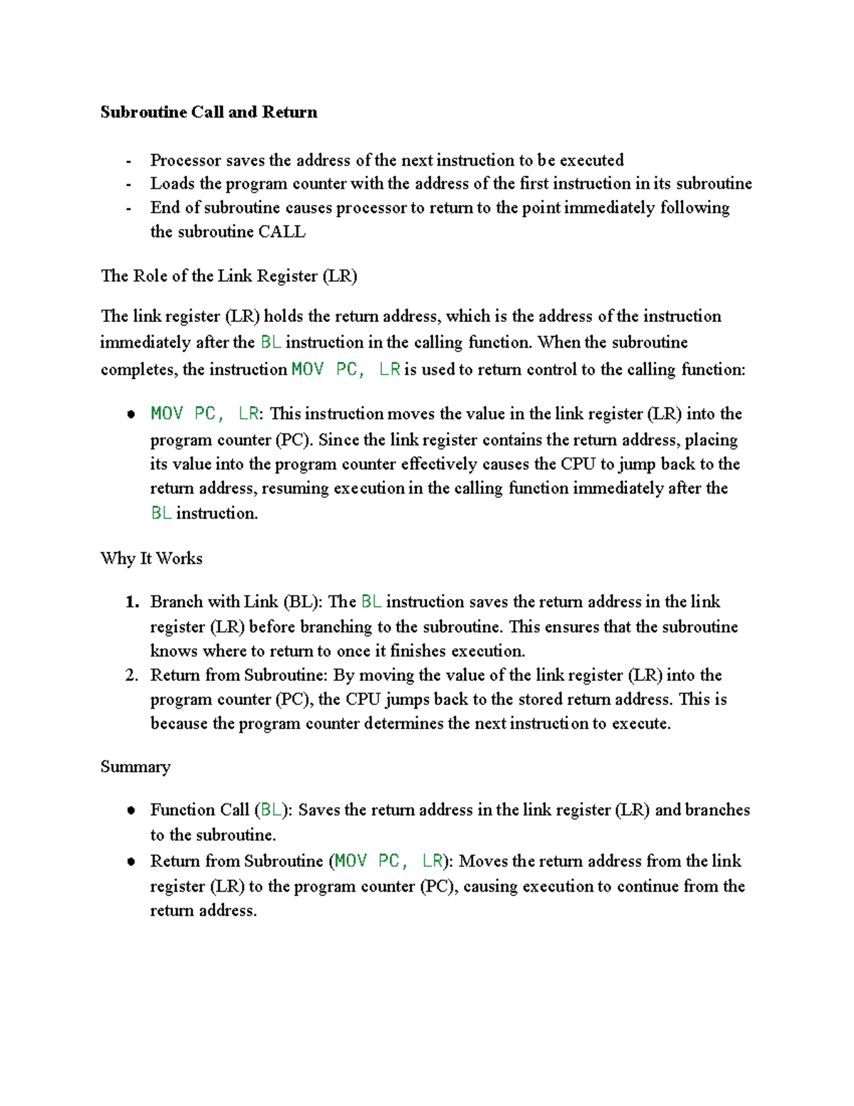 Subroutine Call And Return When The Subroutine Completes The 2731