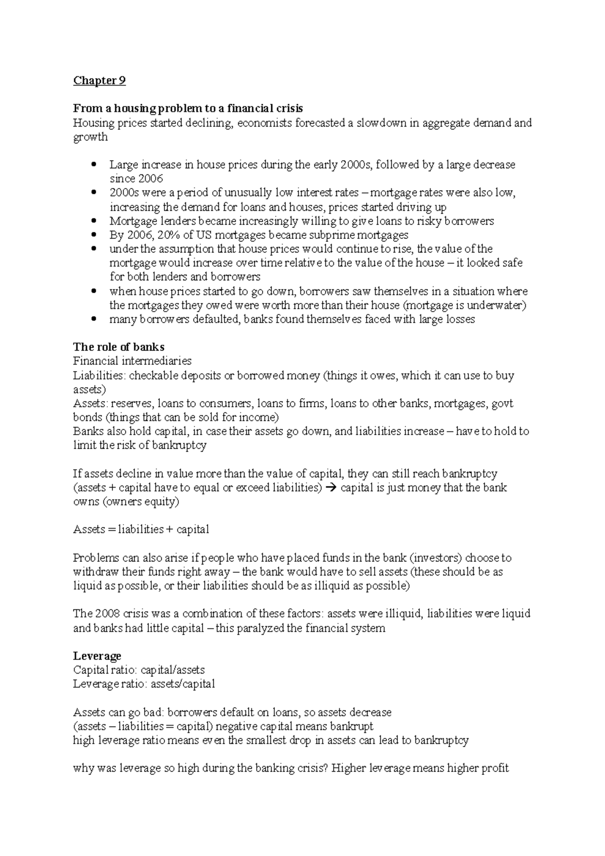 Chapter 9 - Chapter 9 From a housing problem to a financial crisis ...