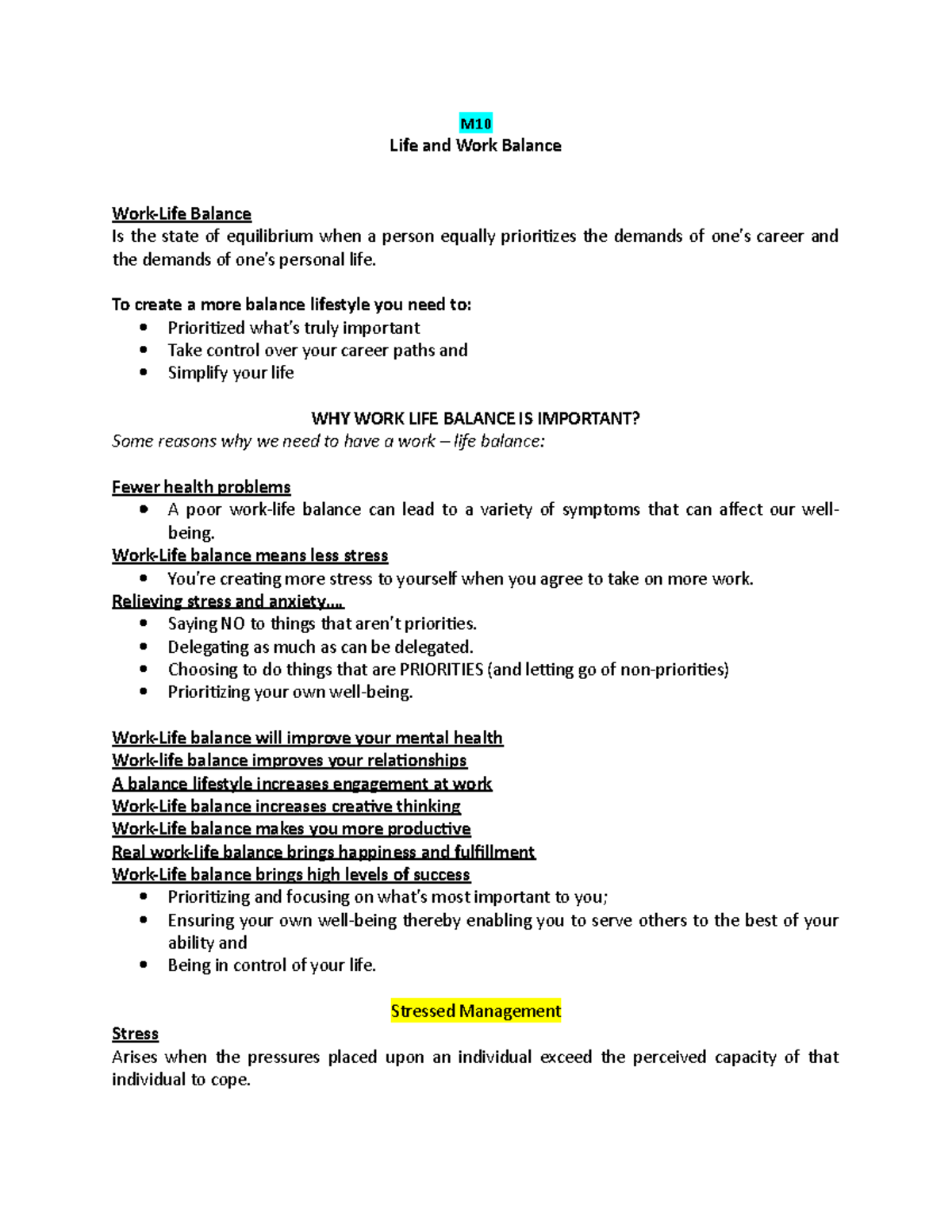 Career Development Full Chapter - M Life and Work Balance Work-Life ...