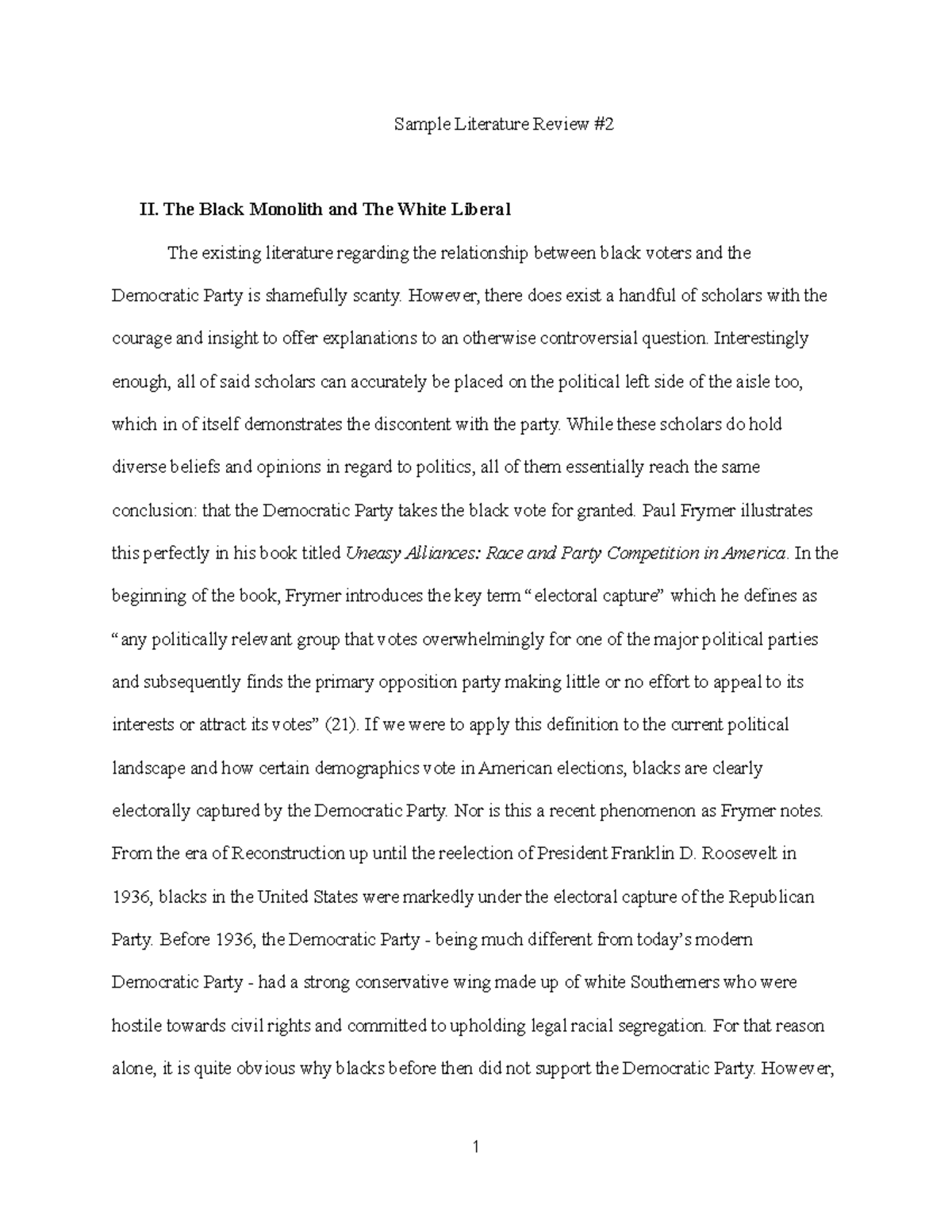 Sample LR 2 - This is course work for your own advantage - Sample ...