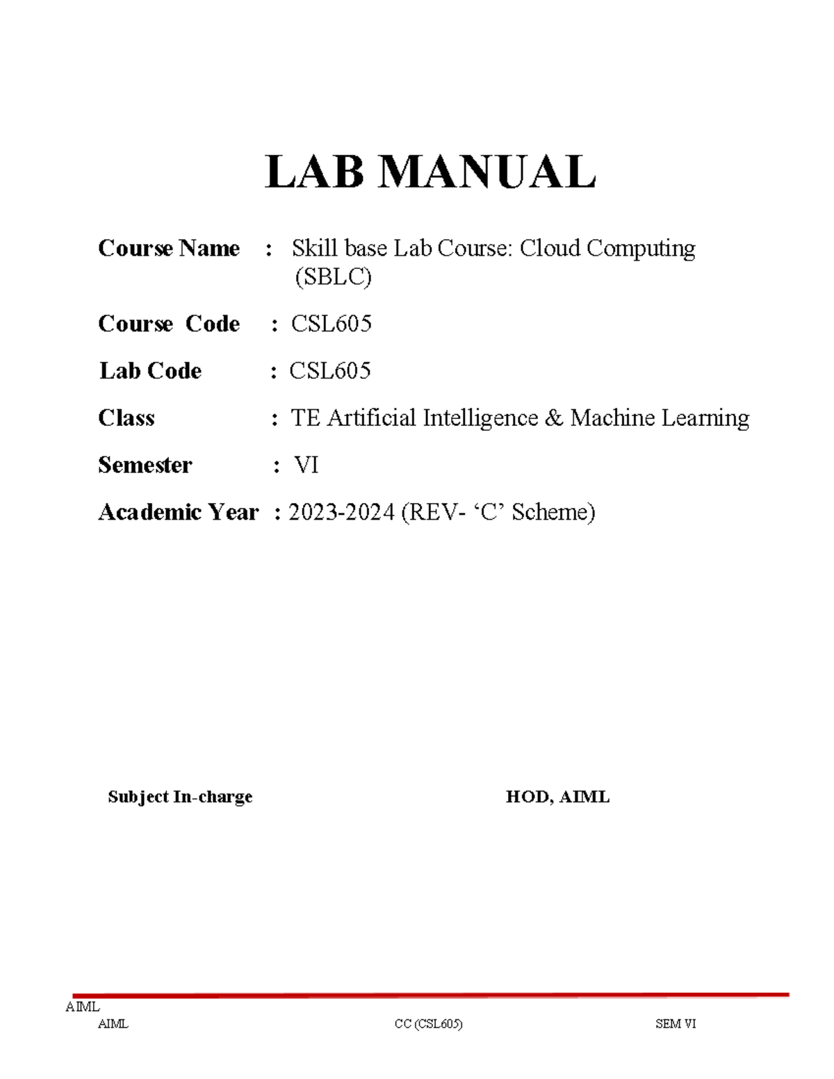 CC 1 LAB - cloud computing - LAB MANUAL Course Name : Skill base Lab Course: Cloud Computing ...