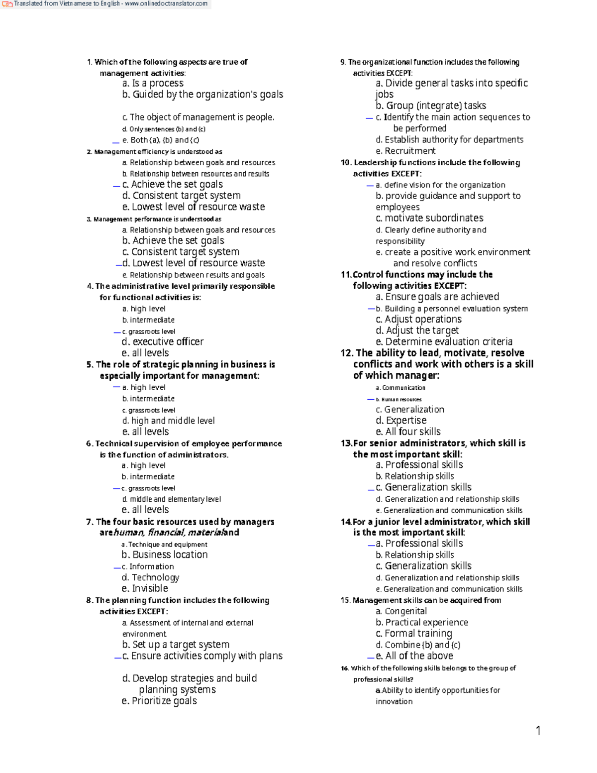 Ôn tập Đáp án 222 câu - Ôn tập Đáp án 222 câu - Principles of ...