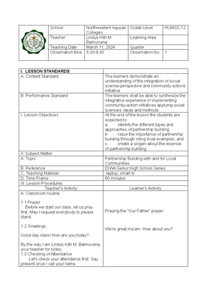 ESP 10 Week 1-2 - ESP-10 - SEMI-DETAILED ESP LESSON PLAN GRADE LEVEL 10 QUARTER / DOMAIN FIRST ...