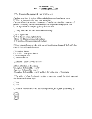 Csc test 2 - practice materials - The guidelines of which regulatory ...