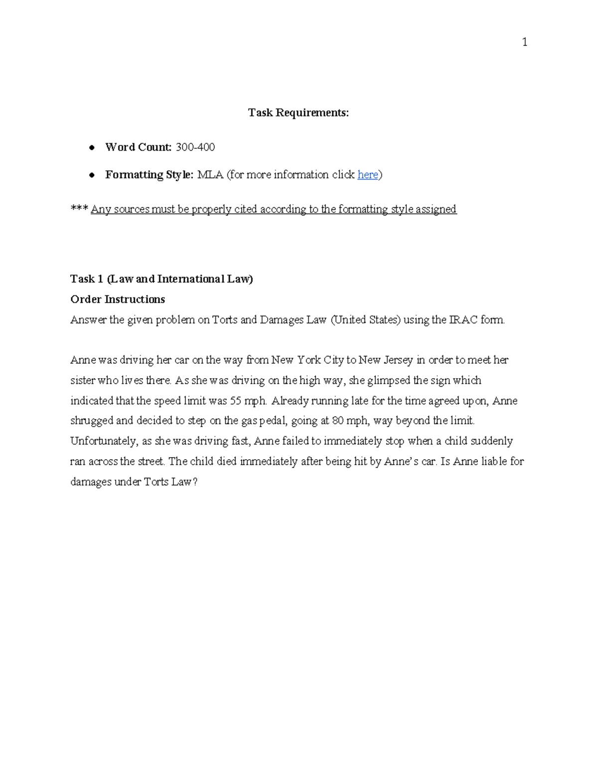 Social Studies Task 1 - 1 Task Requirements: Word Count: 300- Formatting Style: MLA (for more ...