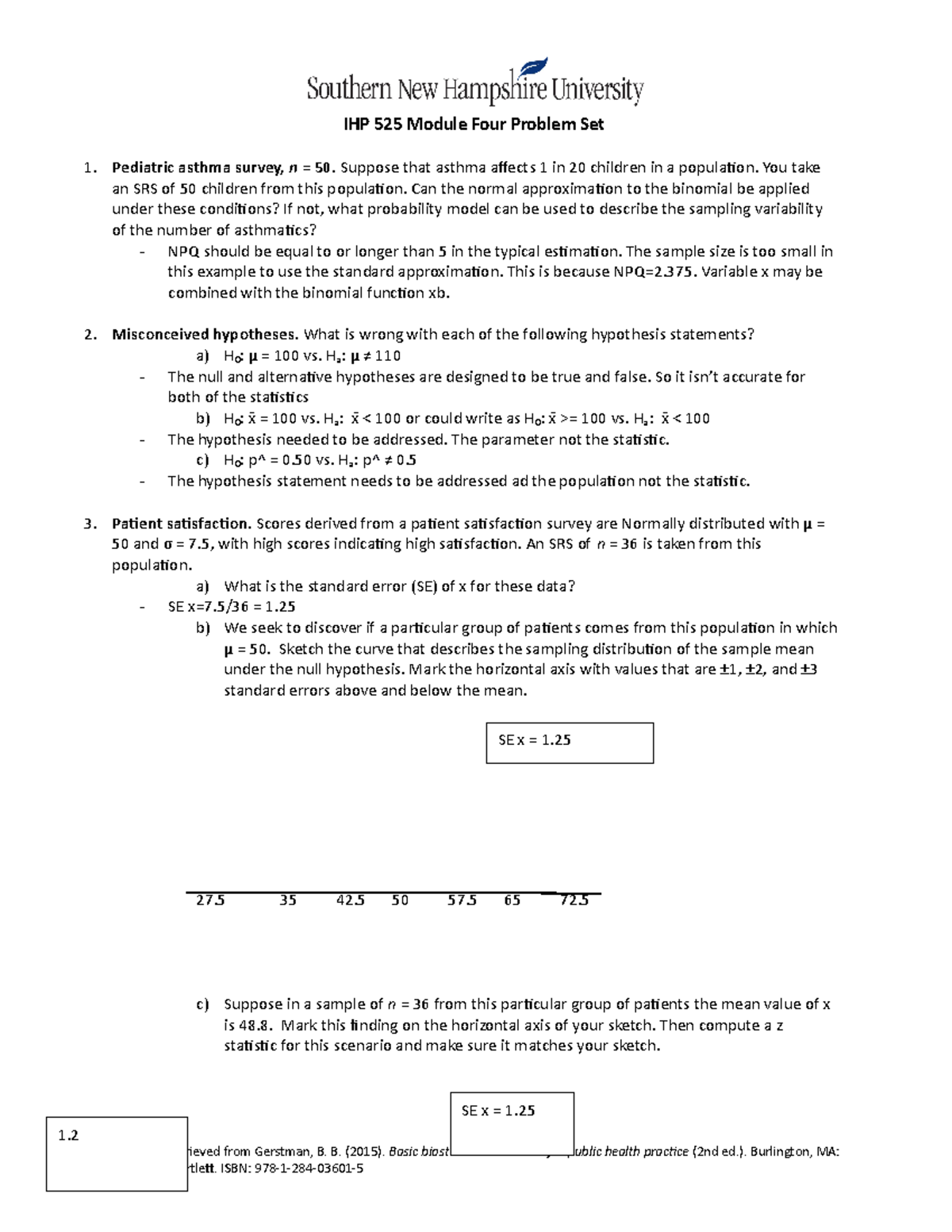 IHP 525 Module Four finial work - IHP 525 Module Four Problem Set ...