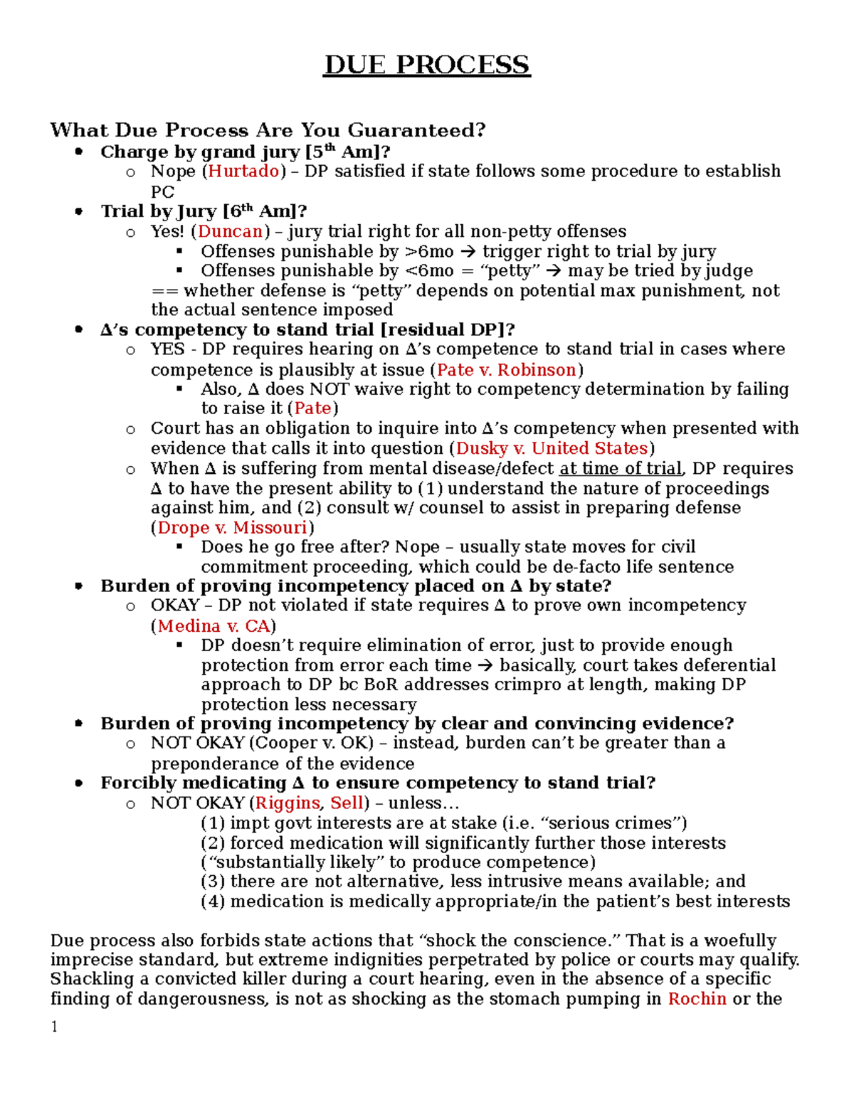 CPT Outline Rules - DUE PROCESS What Due Process Are You Guaranteed ...