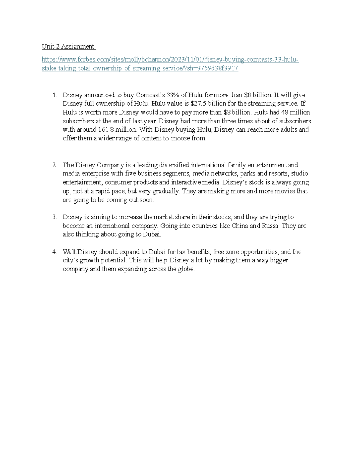 Unit 2 Assignment - Unit 2 Assignment - Studocu