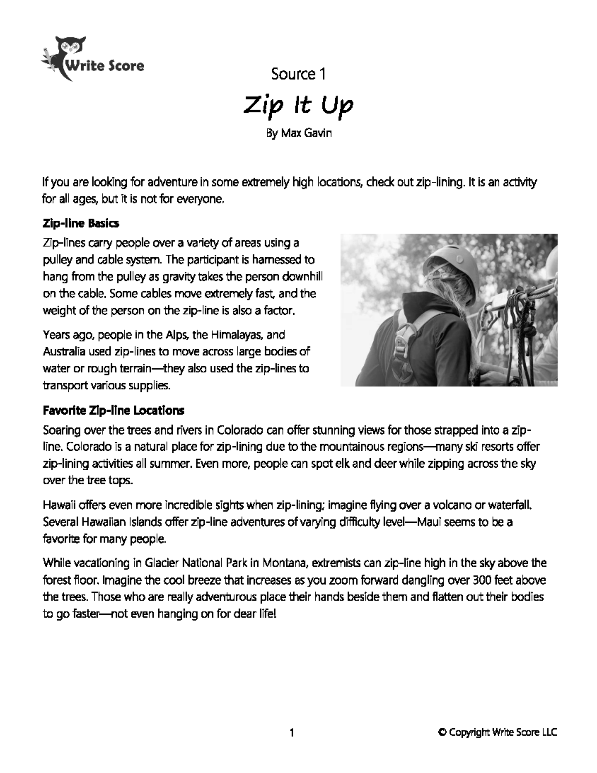 Write Score - Zip it up & Exciting Climbs - ENGL 101 - Studocu