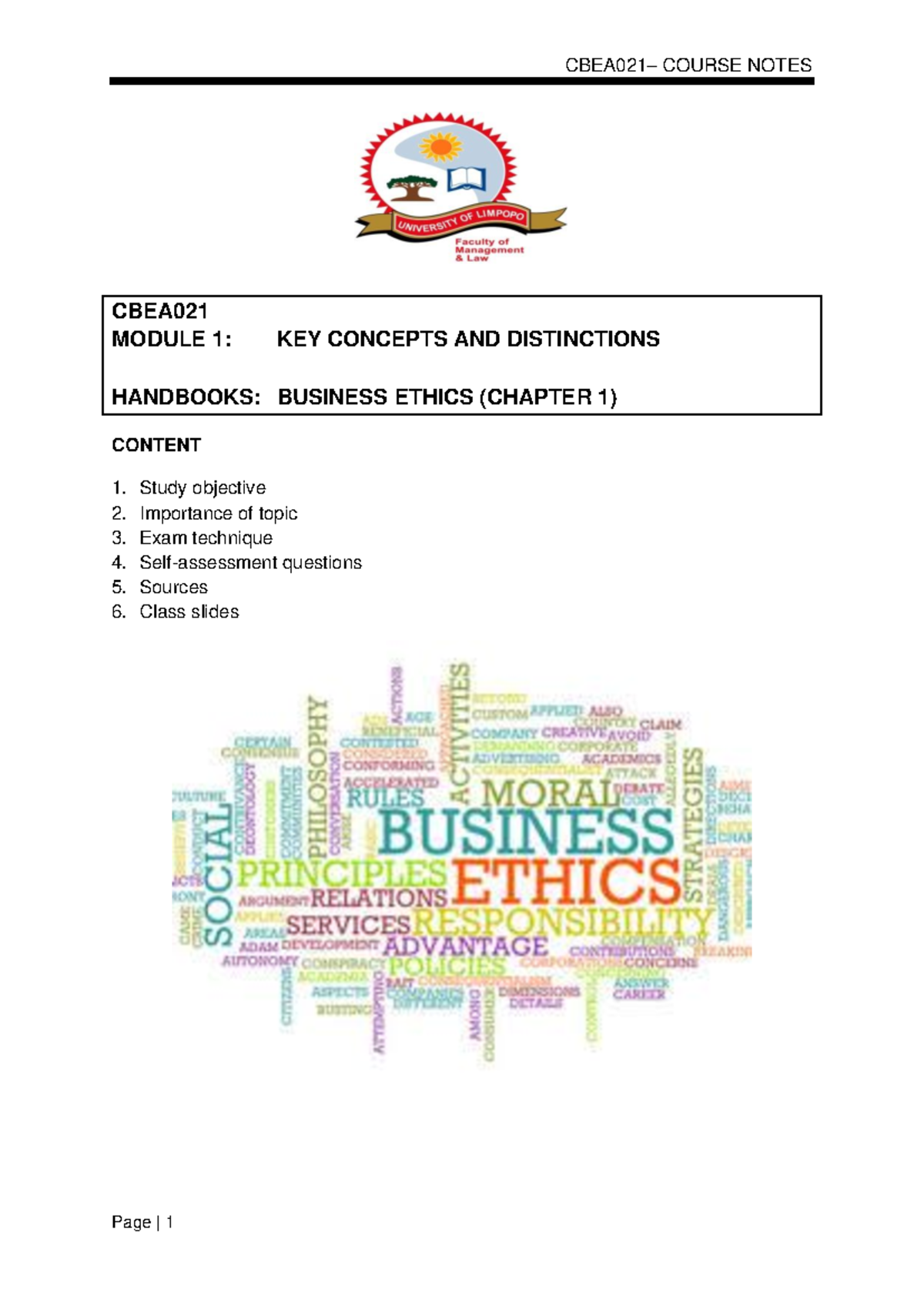 Module 1 - KEY Concepts AND Distinctions (Course Notes) - CBEA021 ...