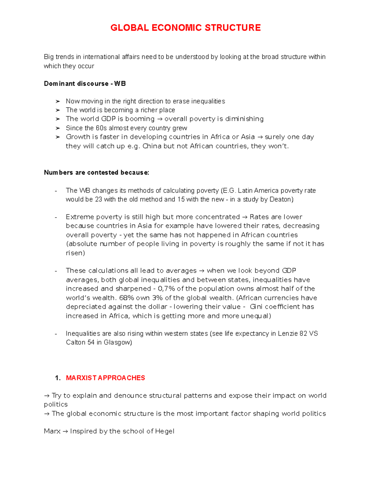 4. Global Economic Structure - GLOBAL ECONOMIC STRUCTURE Big trends in ...