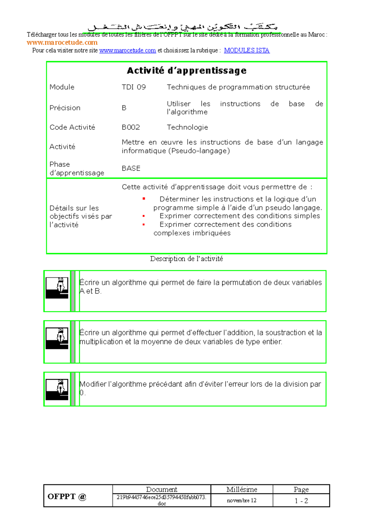 Module_15_Techniques_de_programmation_structuree - Télécharger tous les ...